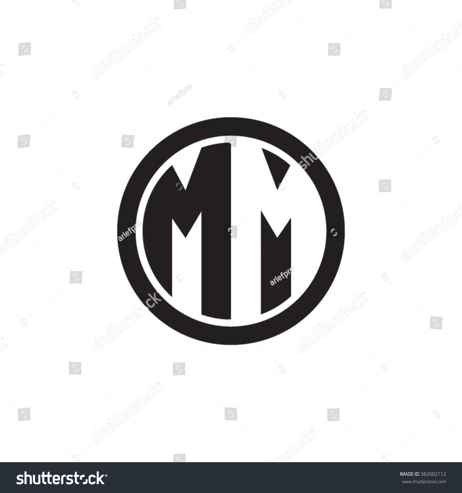 Mm Initial Letters Circle Monogram Logo Stock Vector (Royalty Free ...