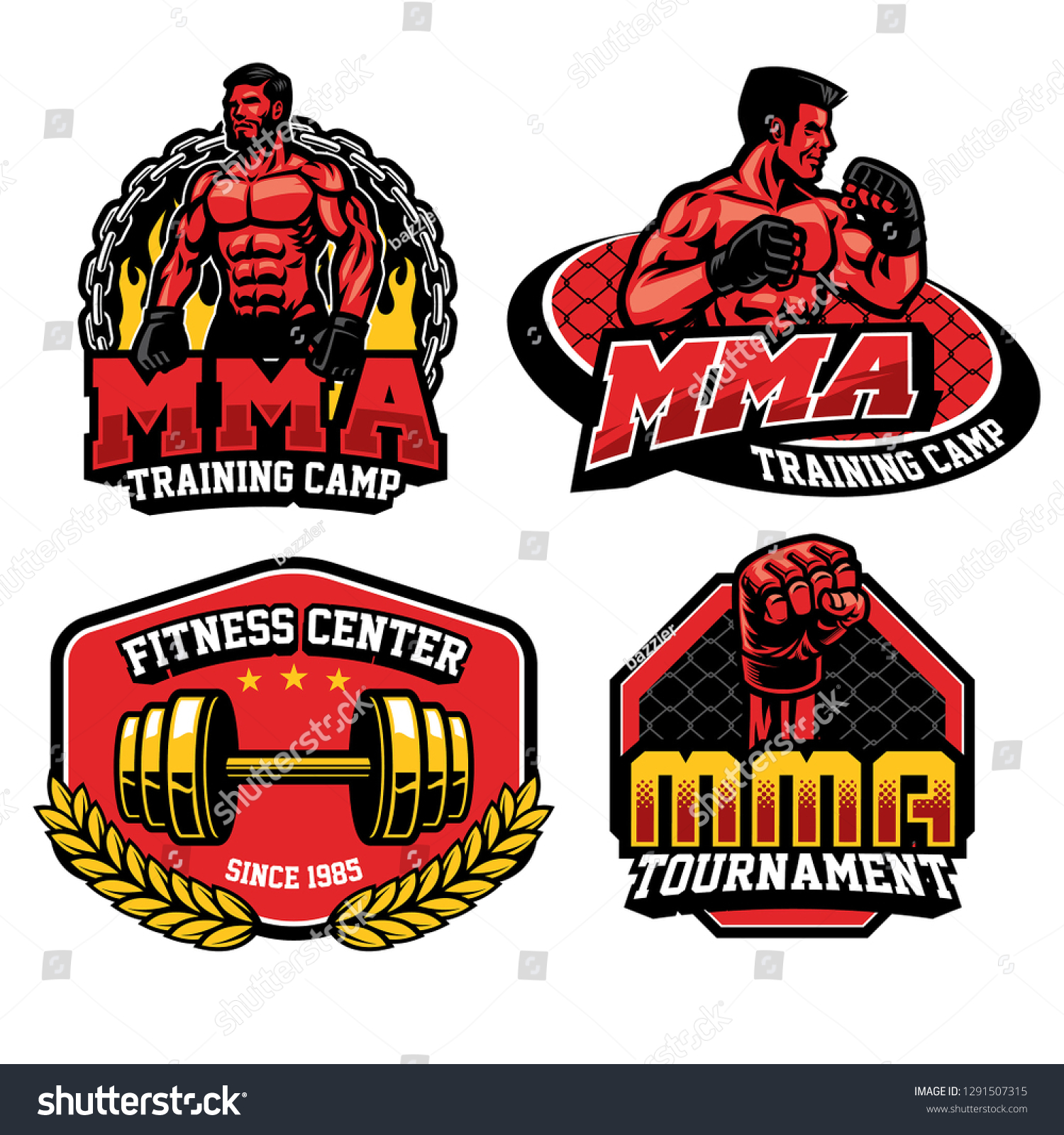 Mma Training Design Badge Stock Vector (Royalty Free) 1291507315