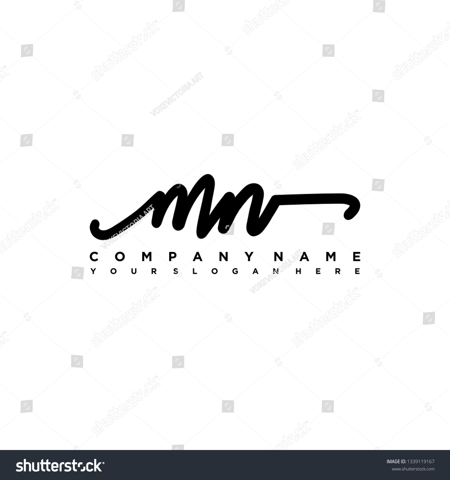 Mn Initial Signature Logo Handwriting Logo Stock Vector (Royalty Free ...