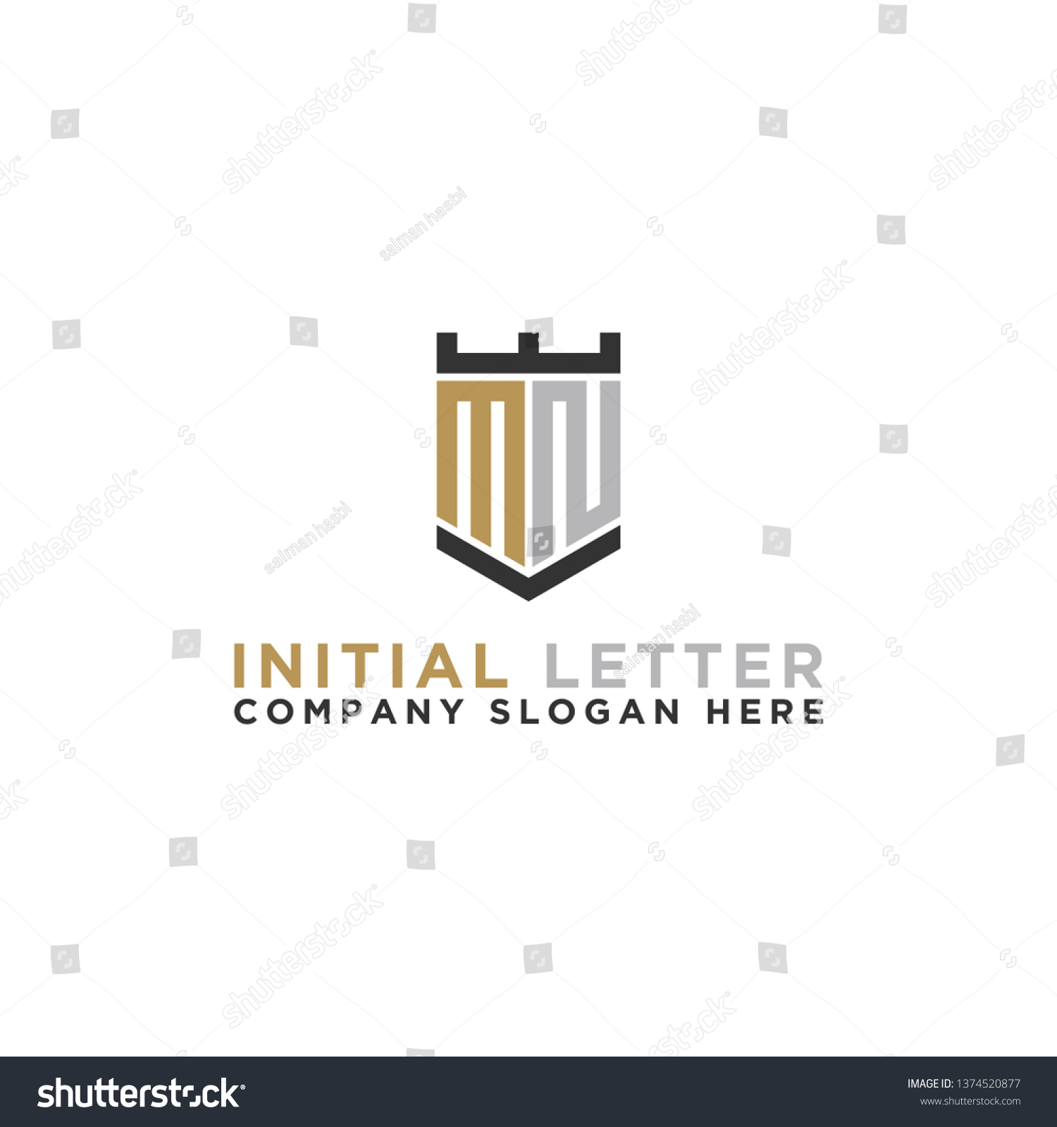 Mn Letters Initial Icons Monogram Vector Stock Vector (Royalty Free ...