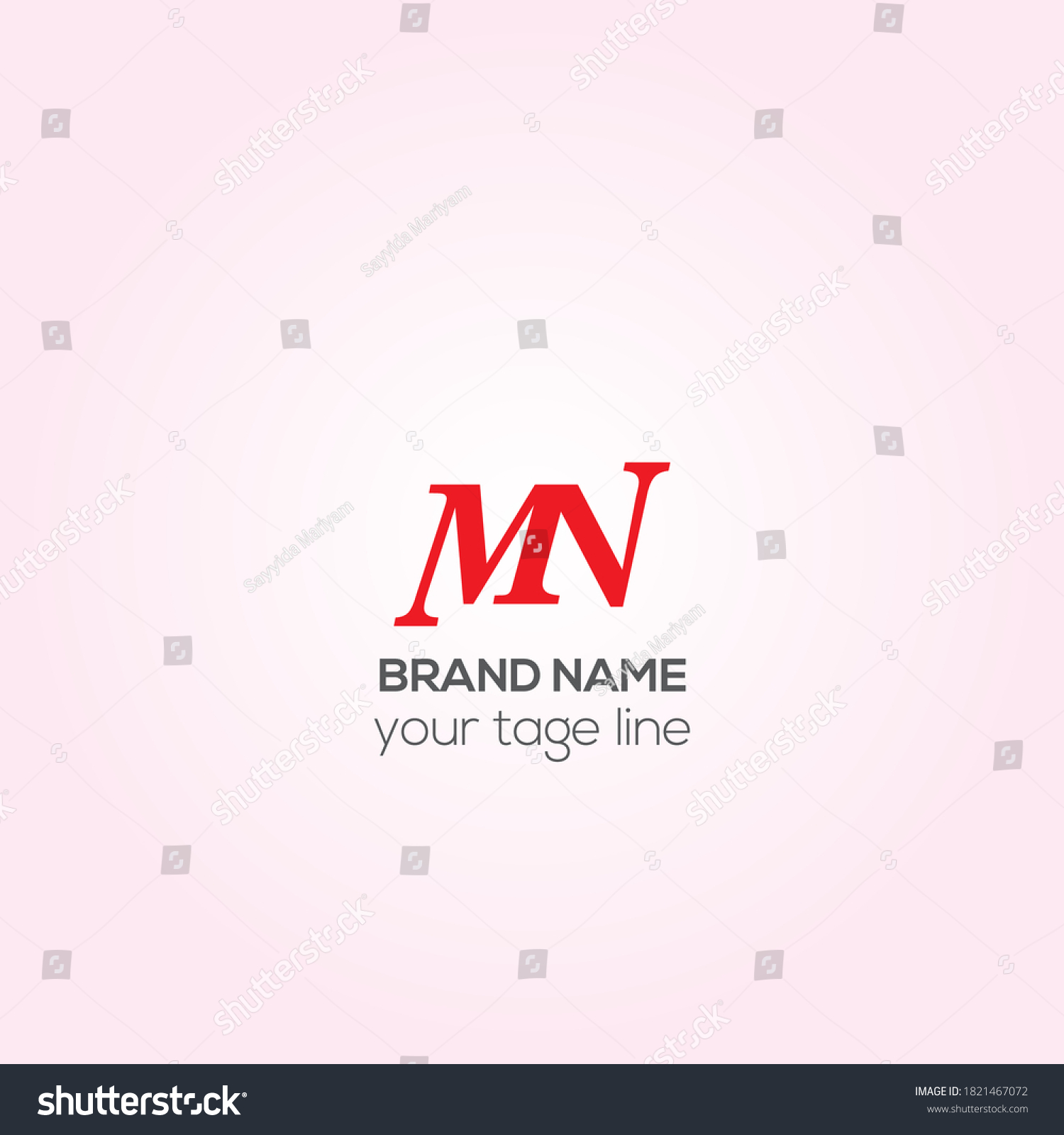 Mn Vector Logo Design Mn Creative Stock Vector (Royalty Free) 1821467072