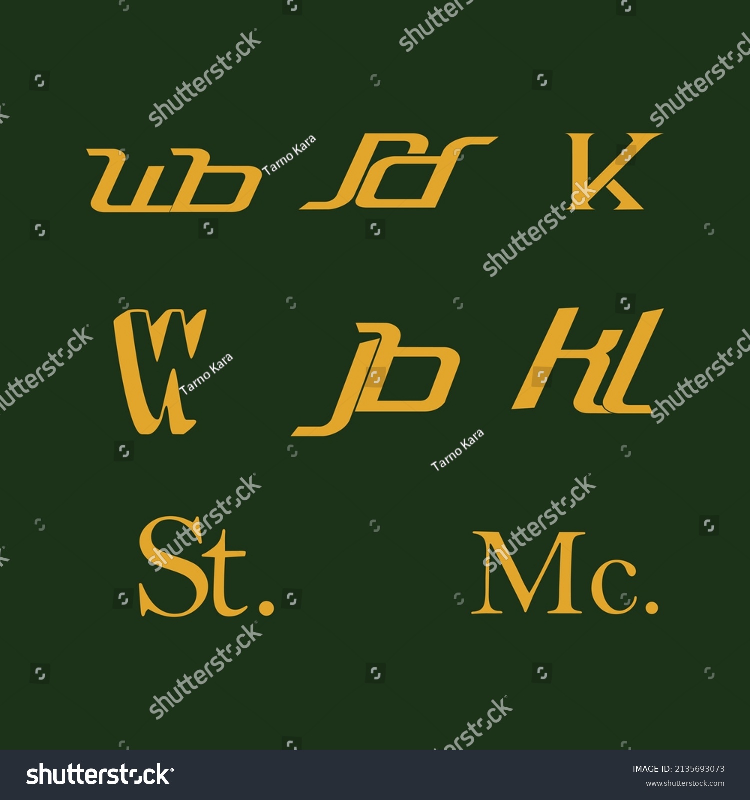 Mnogram Letter Abjad Vector Design Stock Vector (Royalty Free ...