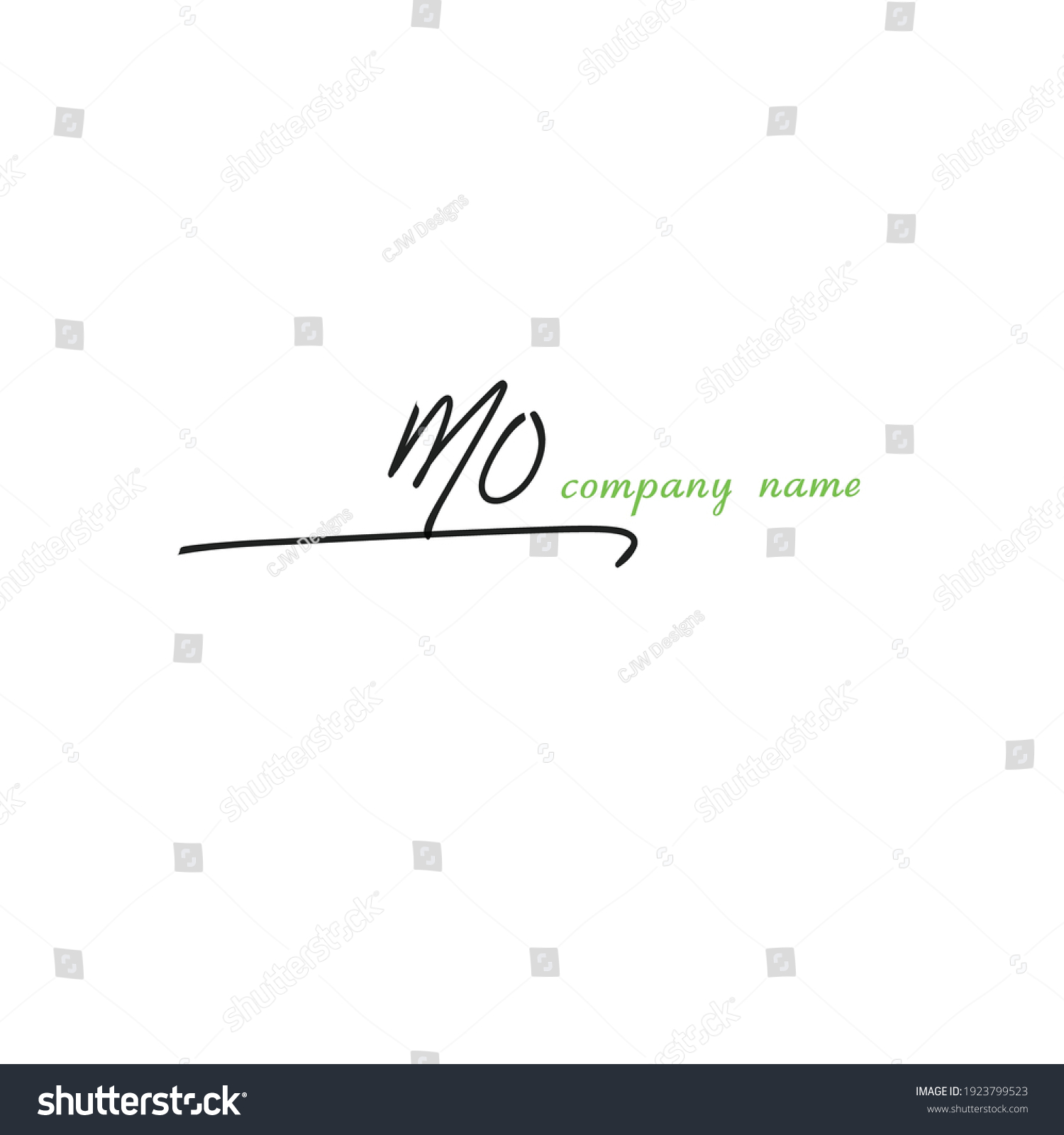 Mo Initial Handwritten Logo Identity Stock Vector (Royalty Free ...