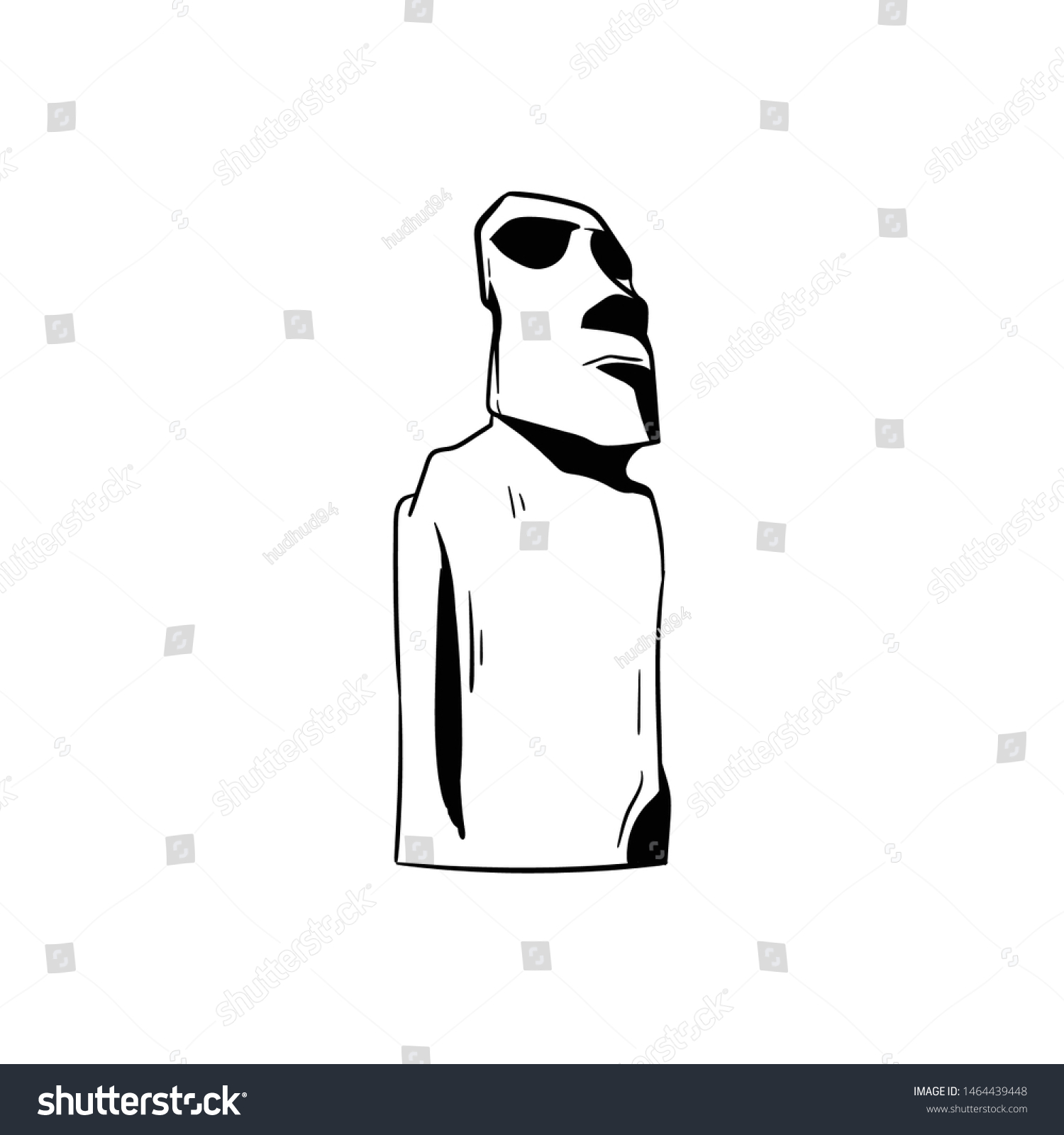 Moai Statue Doodle Vector Hand Draw Stock Vector (Royalty Free ...