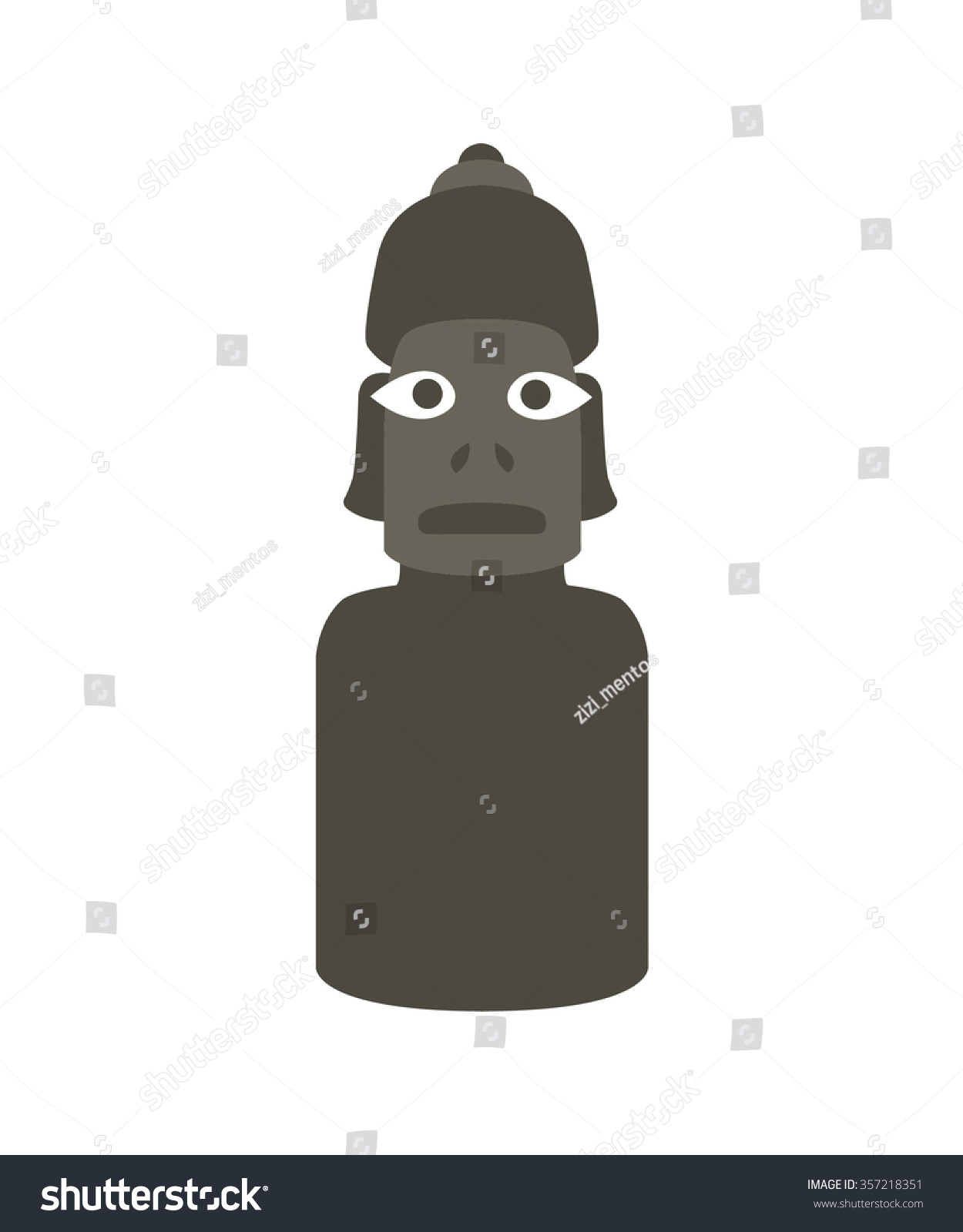 Moai Statue Vector Illustration: vector de stock (libre de regalías ...