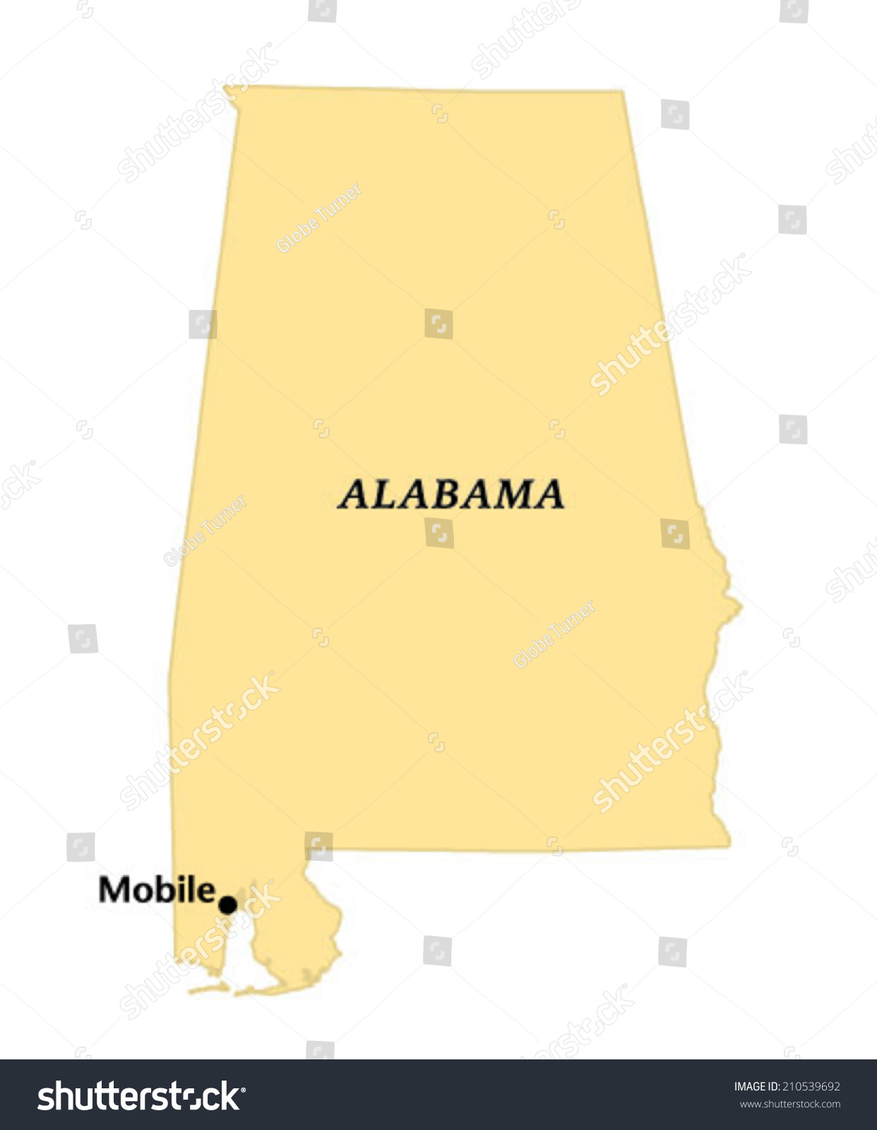 Mobile Alabama Locate Map: vector de stock (libre de regalías ...