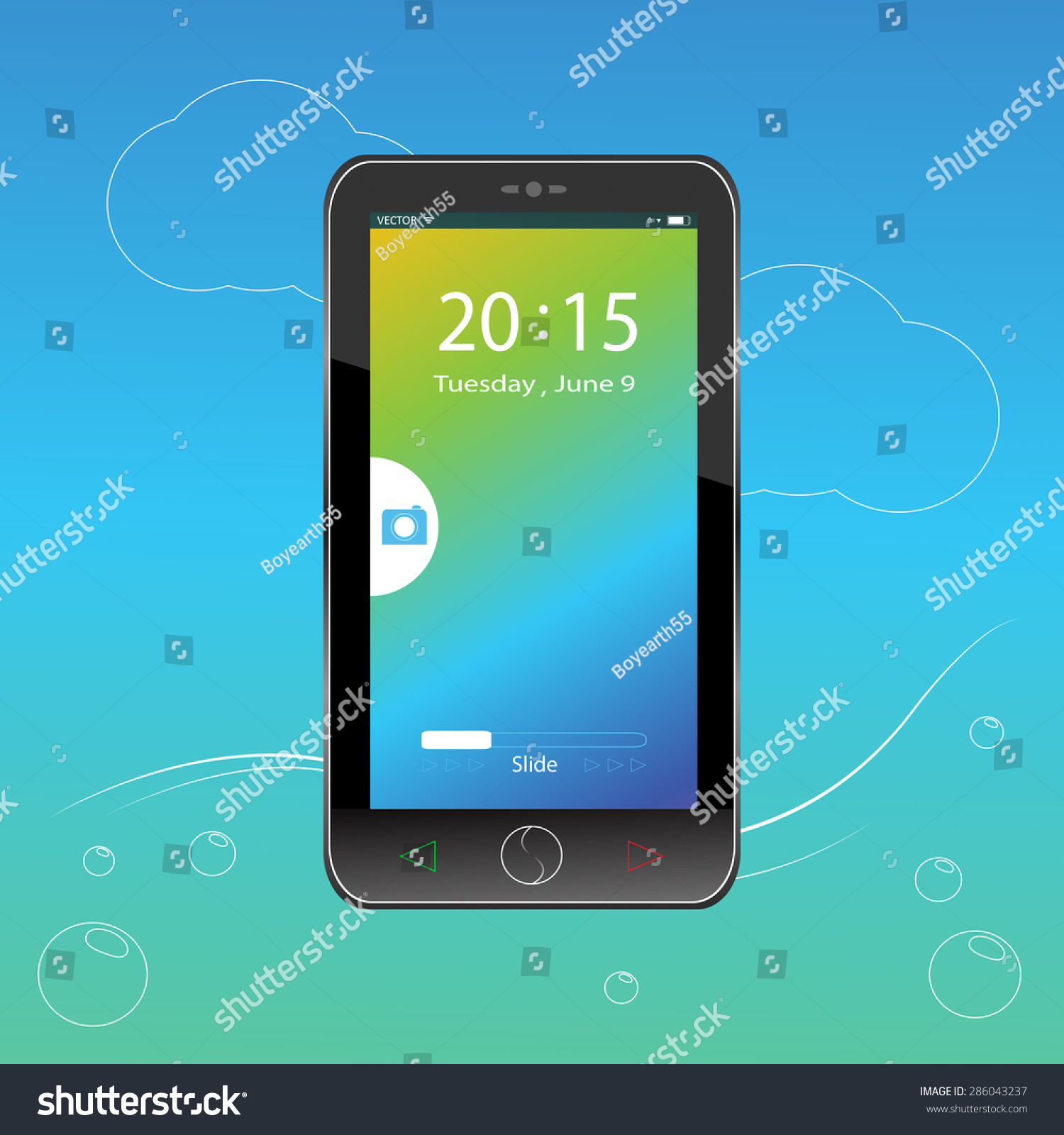 Mobile Lock Screen Vector Illustration: vector de stock (libre de ...