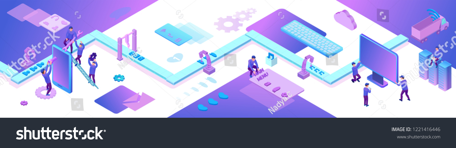 484 Mobile phone assembly line Stock Illustrations, Images & Vectors ...