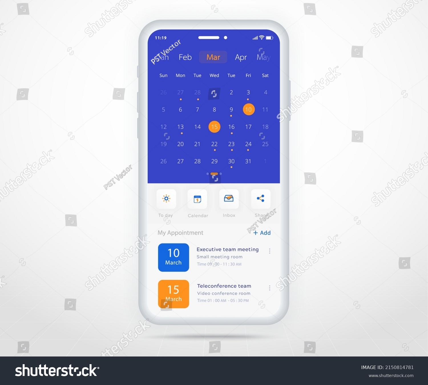Mobile App Calendar Planner Concept Appointment Stock Vector (Royalty ... Mobile App Calendar Planner Concept Appointment Stock Vector (Royalty ...