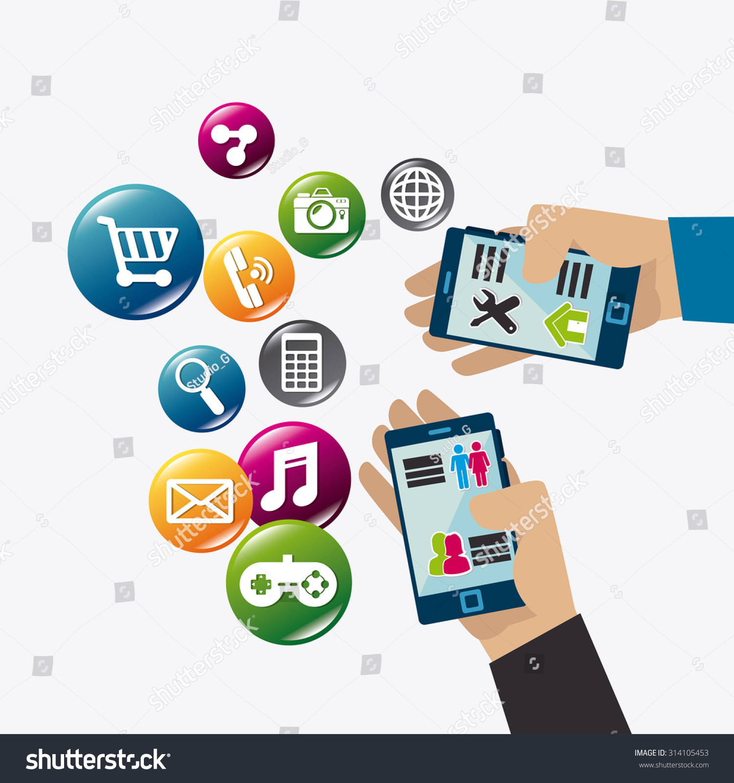 Mobile App Design Vector Illustration Eps: vector de stock (libre de ...