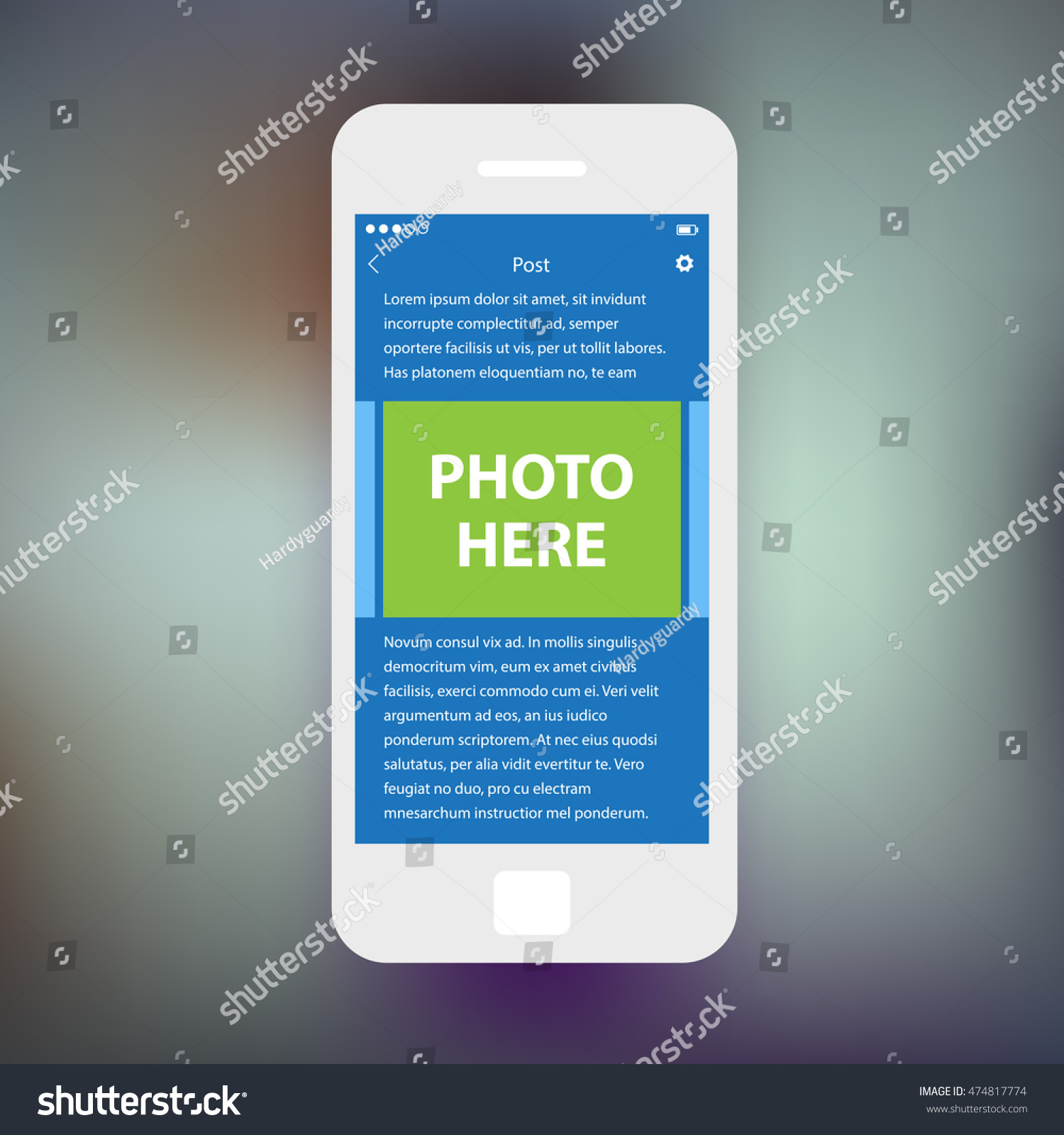Mobile App Single Screen Ui Kit Stock Vector (Royalty Free) 474817774 ...