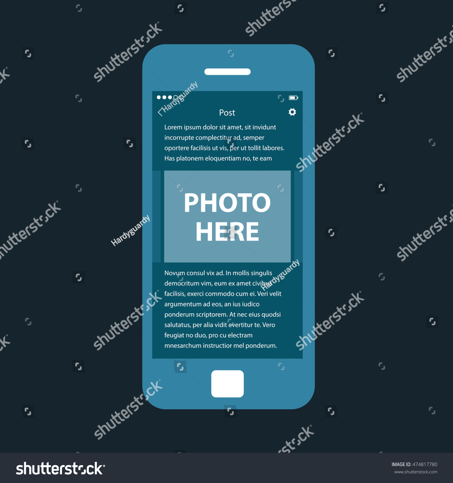 Mobile App Single Screen Ui Kit Stock Vector (Royalty Free) 474817780 ...