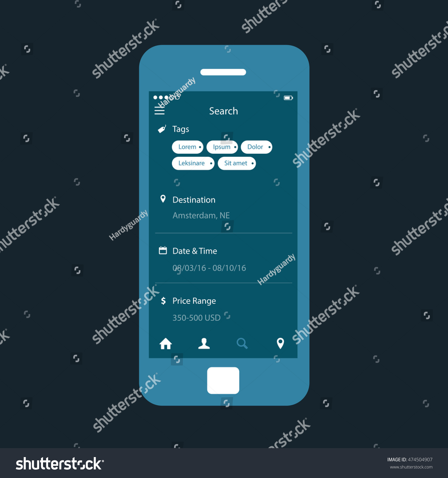 Mobile App Single Screen Ui Kit: เวกเตอร์สต็อก (ปลอดค่าลิขสิทธิ์ ...