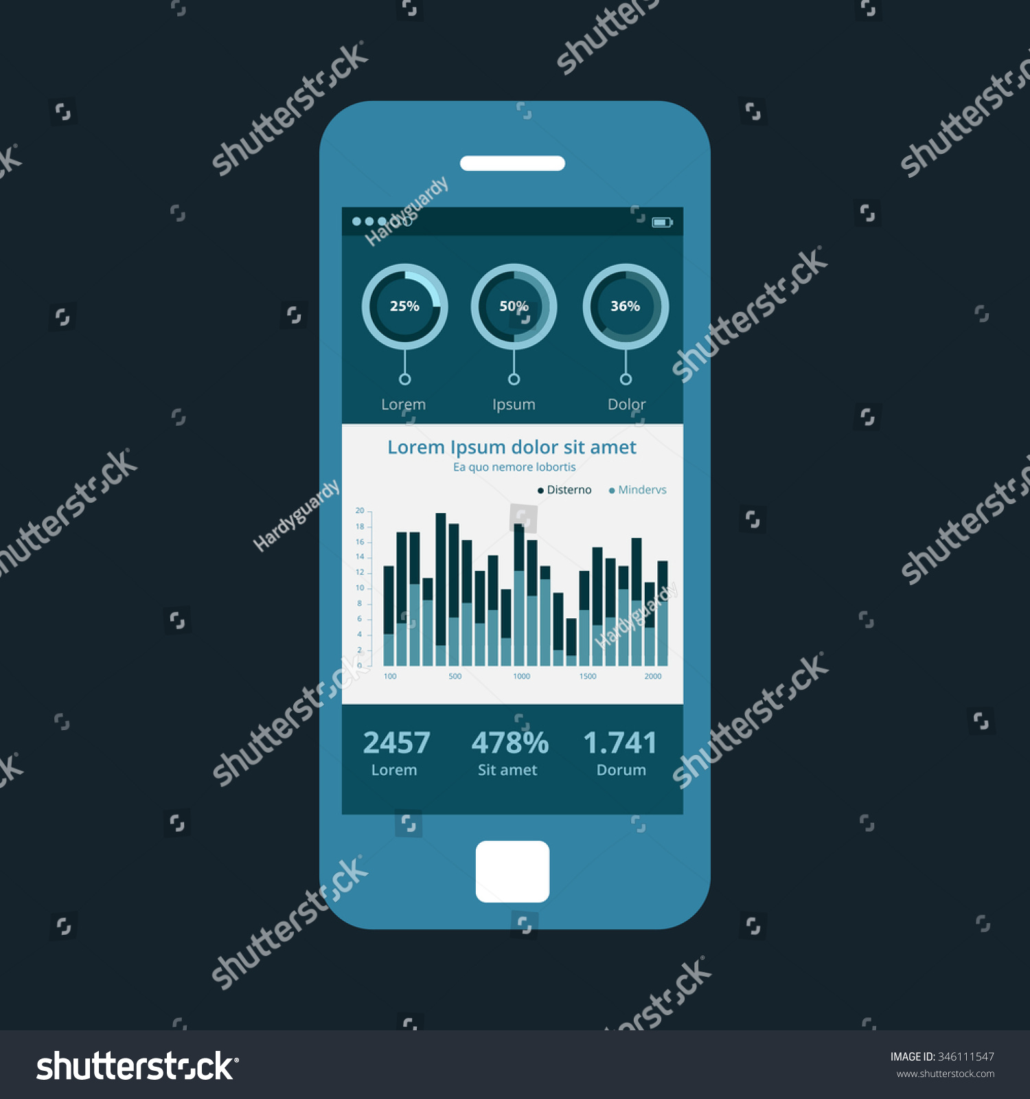 Vektor Stok Mobile App Single Screen Ui Kit (Tanpa Royalti) 346111547 ...
