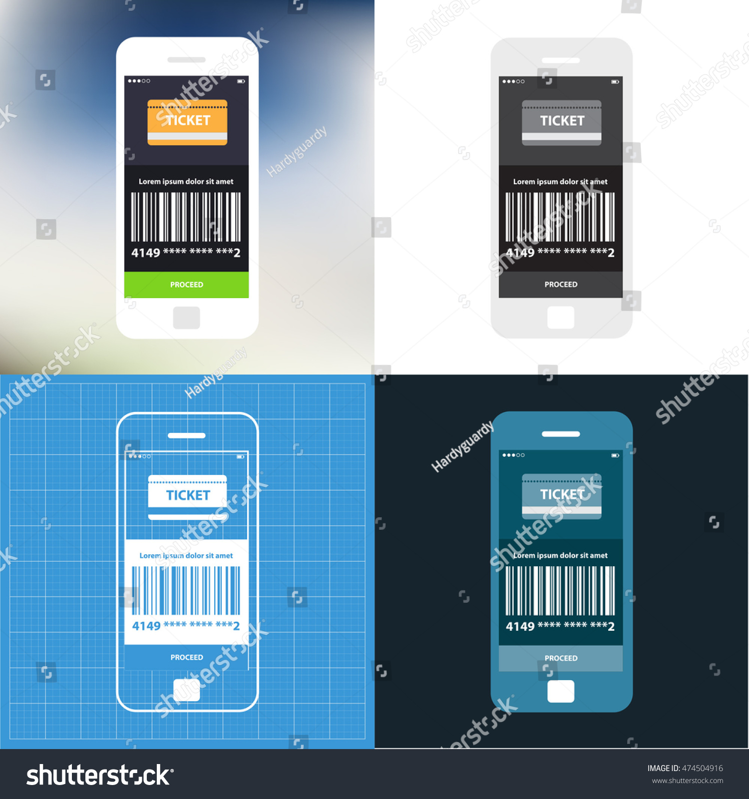 Mobile App Single Screen Ui Kit: เวกเตอร์สต็อก (ปลอดค่าลิขสิทธิ์ ...