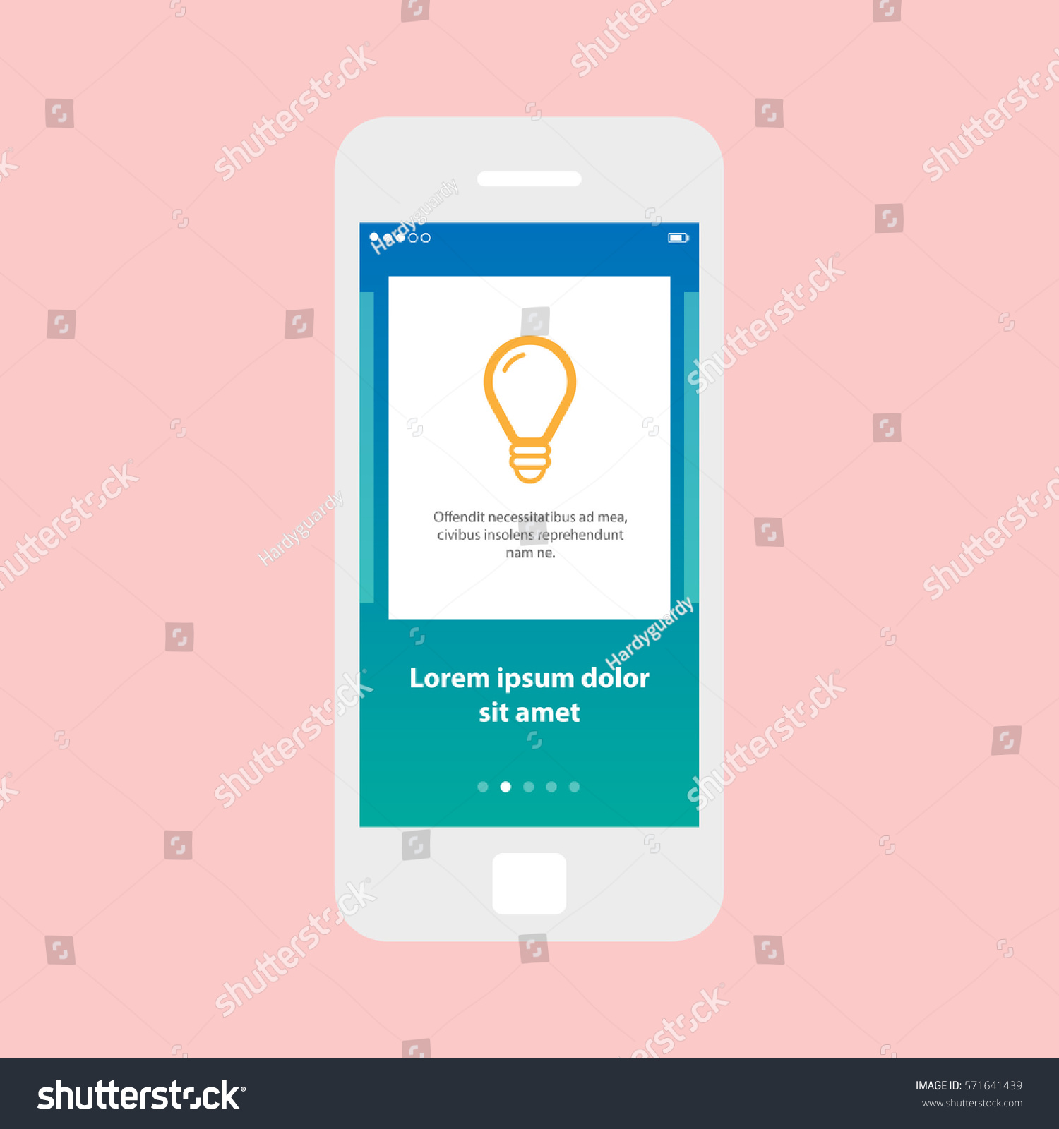 Mobile App Single Screen Ui Kit Stock Vector (Royalty Free) 571641439 ...