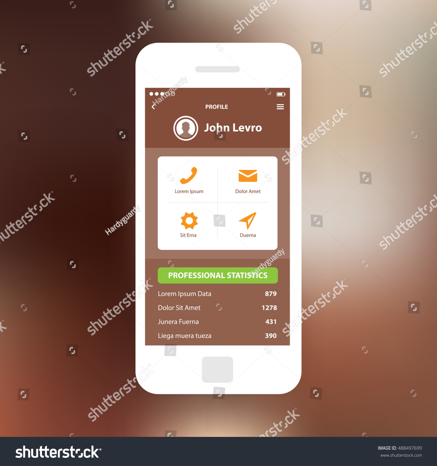 Mobile App Single Screen Ui Kit: vector de stock (libre de regalías ...