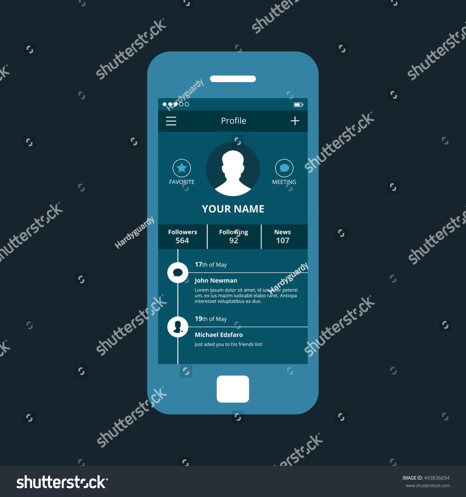 Mobile App Single Screen Ui Kit: เวกเตอร์สต็อก (ปลอดค่าลิขสิทธิ์ ...