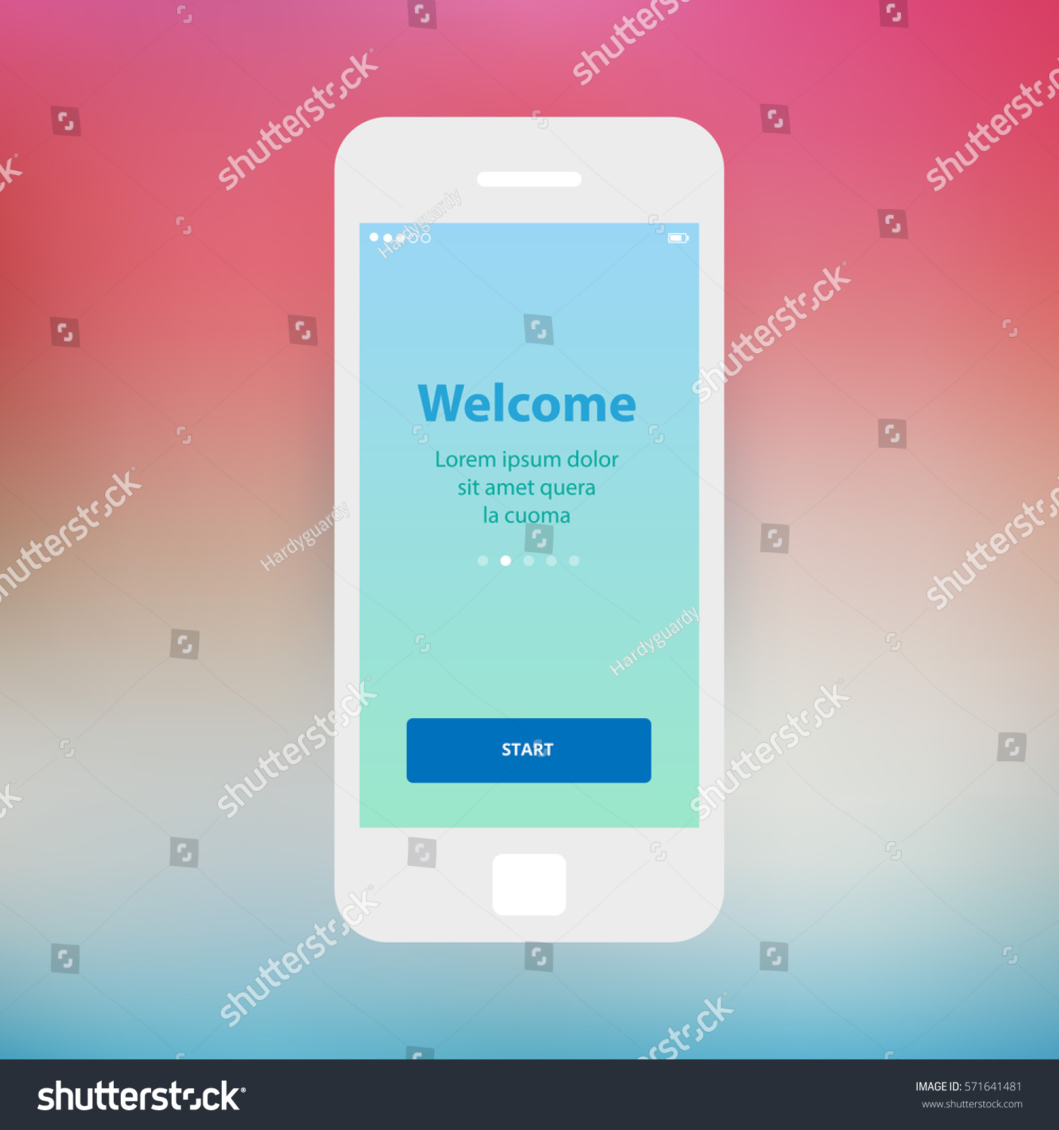 Mobile App Single Screen Ui Kit: vector de stock (libre de regalías ...