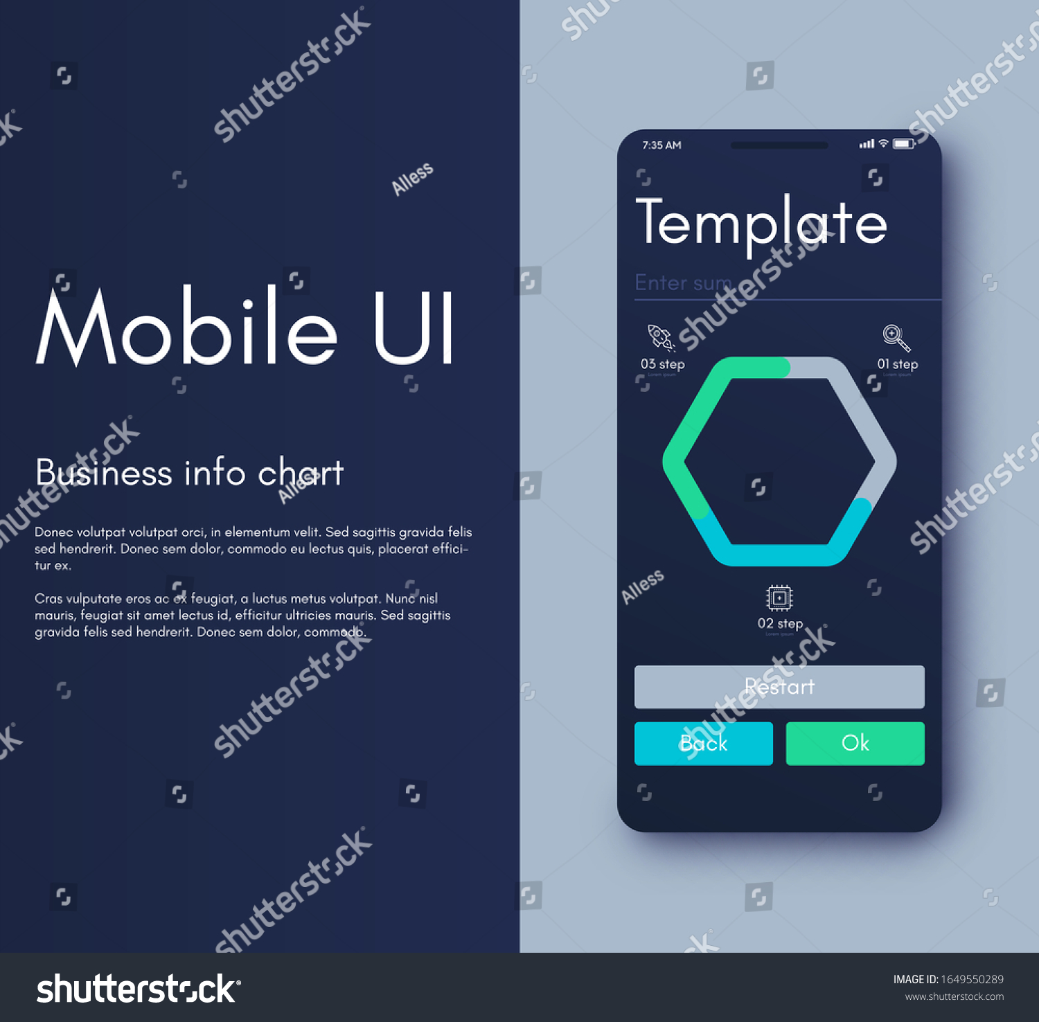 Mobile Application Infographic Interface Ui Design Stock Vector ...