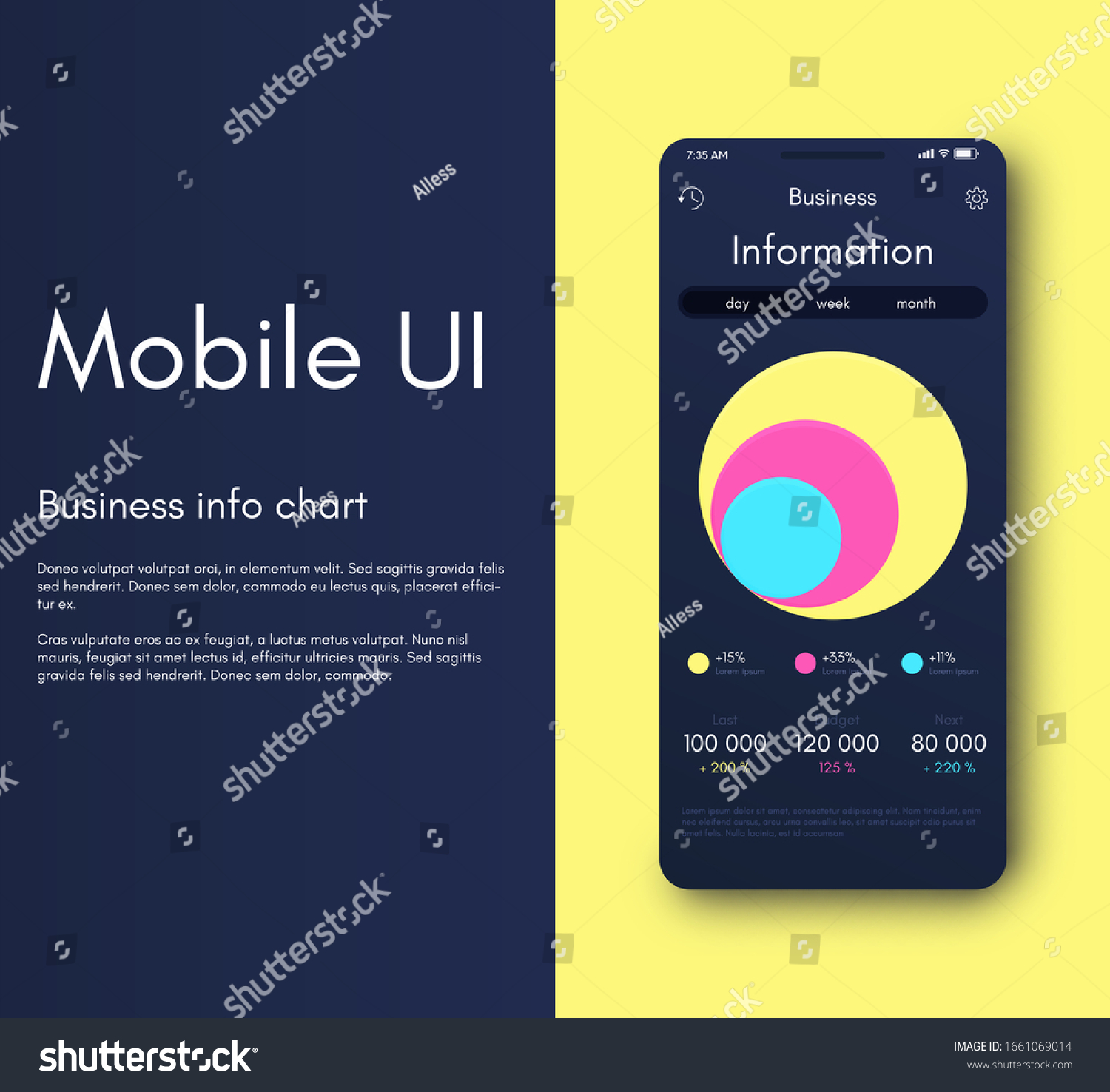 Vektor Stok Mobile Application Infographic Interface Ui Design (Tanpa ...