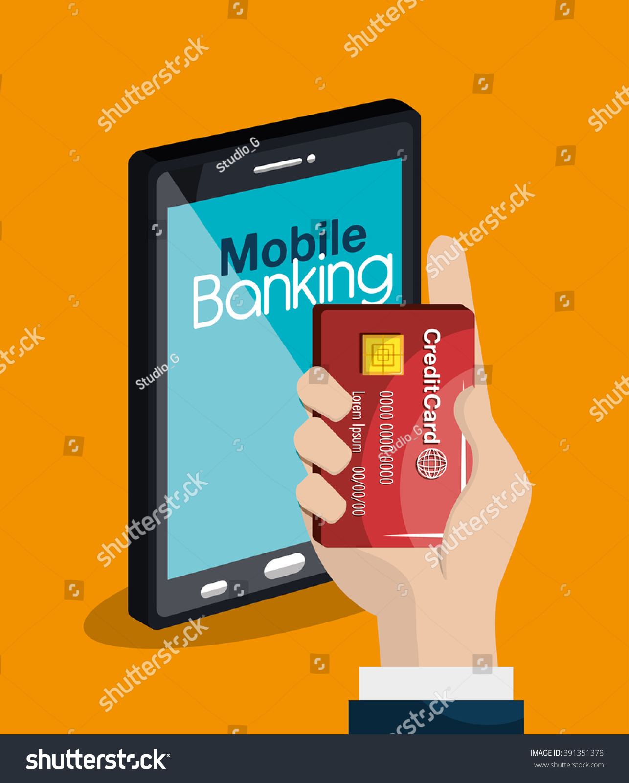 Mobile Banking Design Stock Vector (Royalty Free) 391351378 | Shutterstock