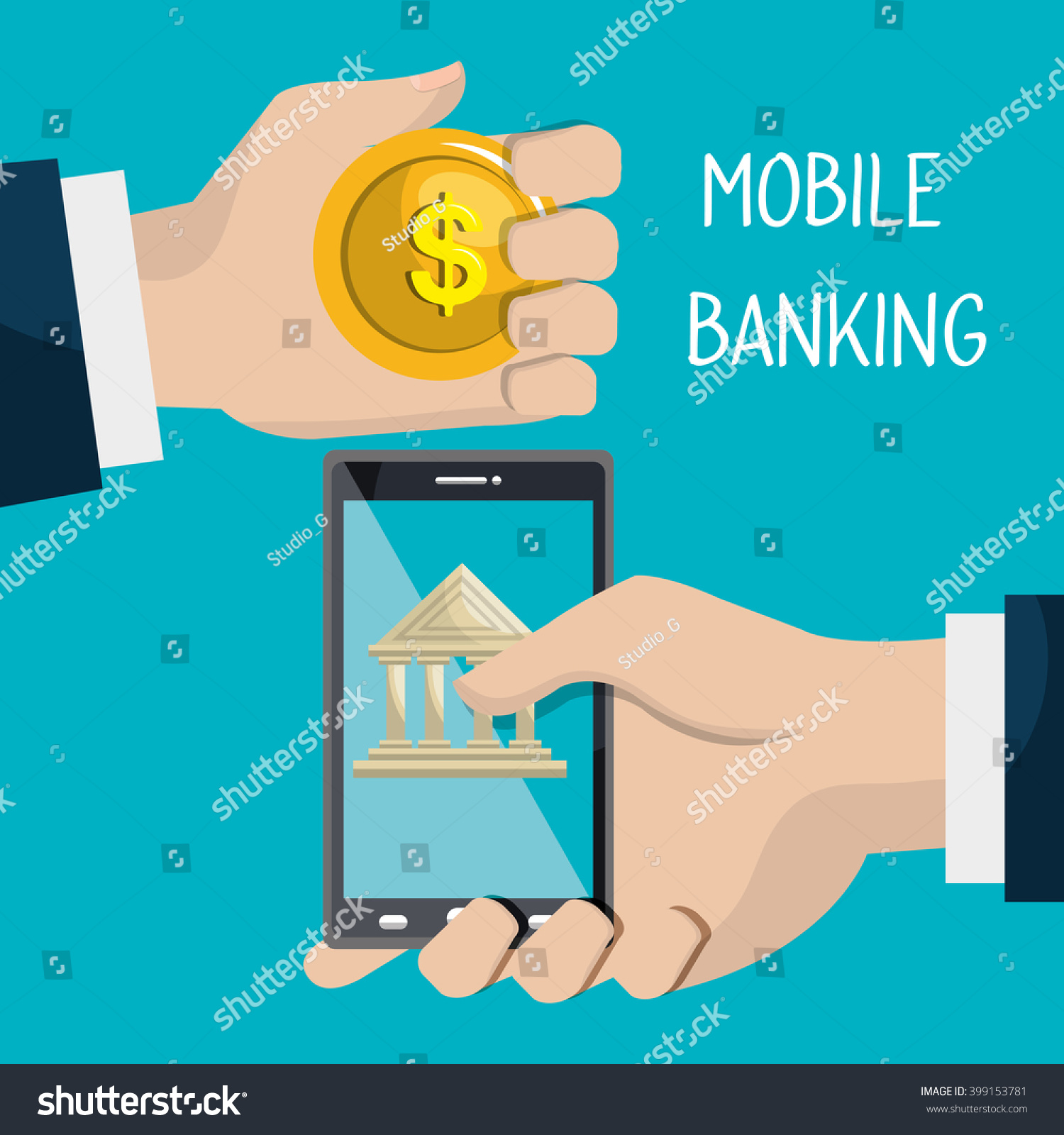 Mobile Banking Design Stock Vector (Royalty Free) 399153781 | Shutterstock