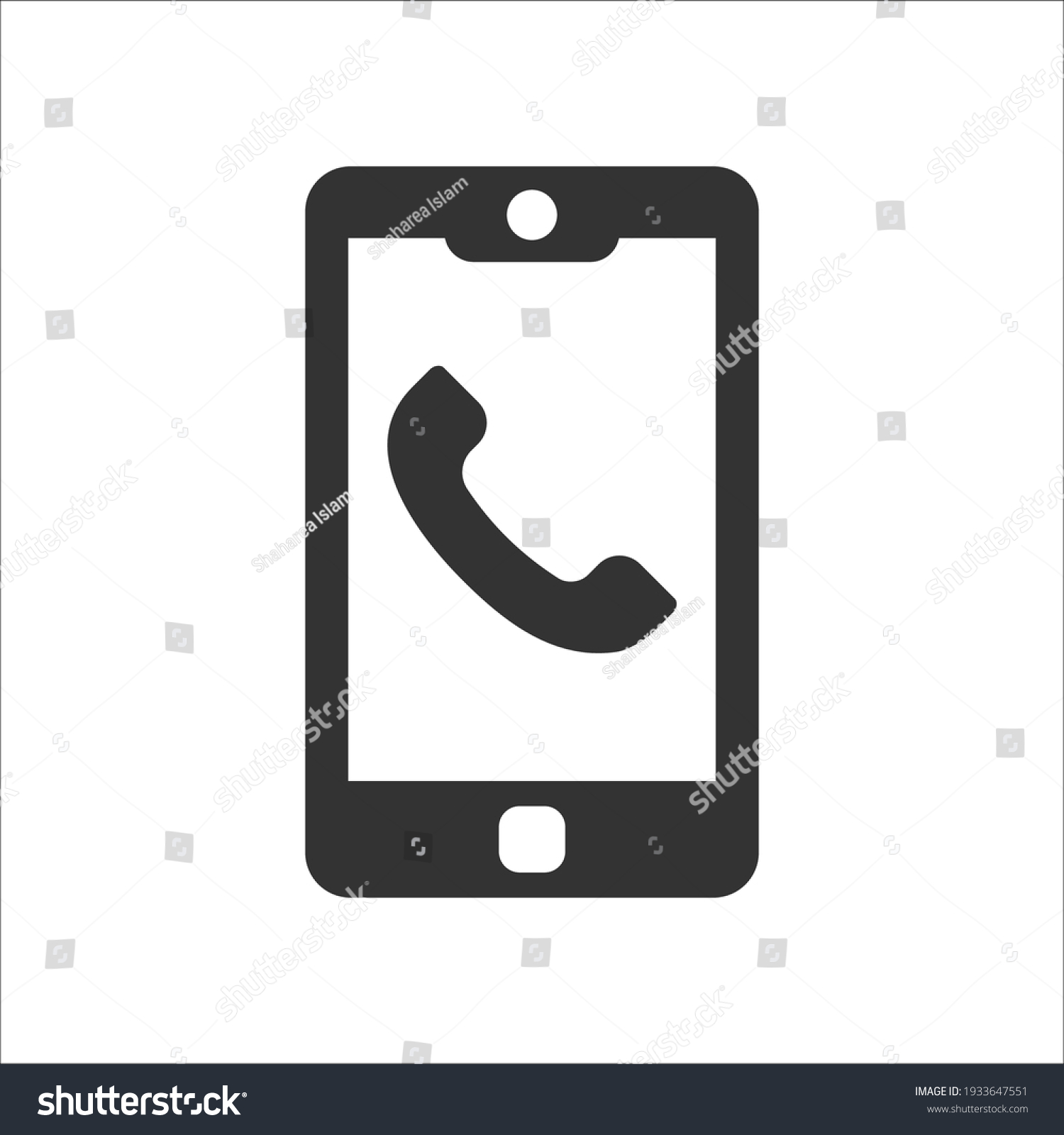 Mobile Call Icon Vector Graphics Stock Vector (Royalty Free) 1933647551 ...