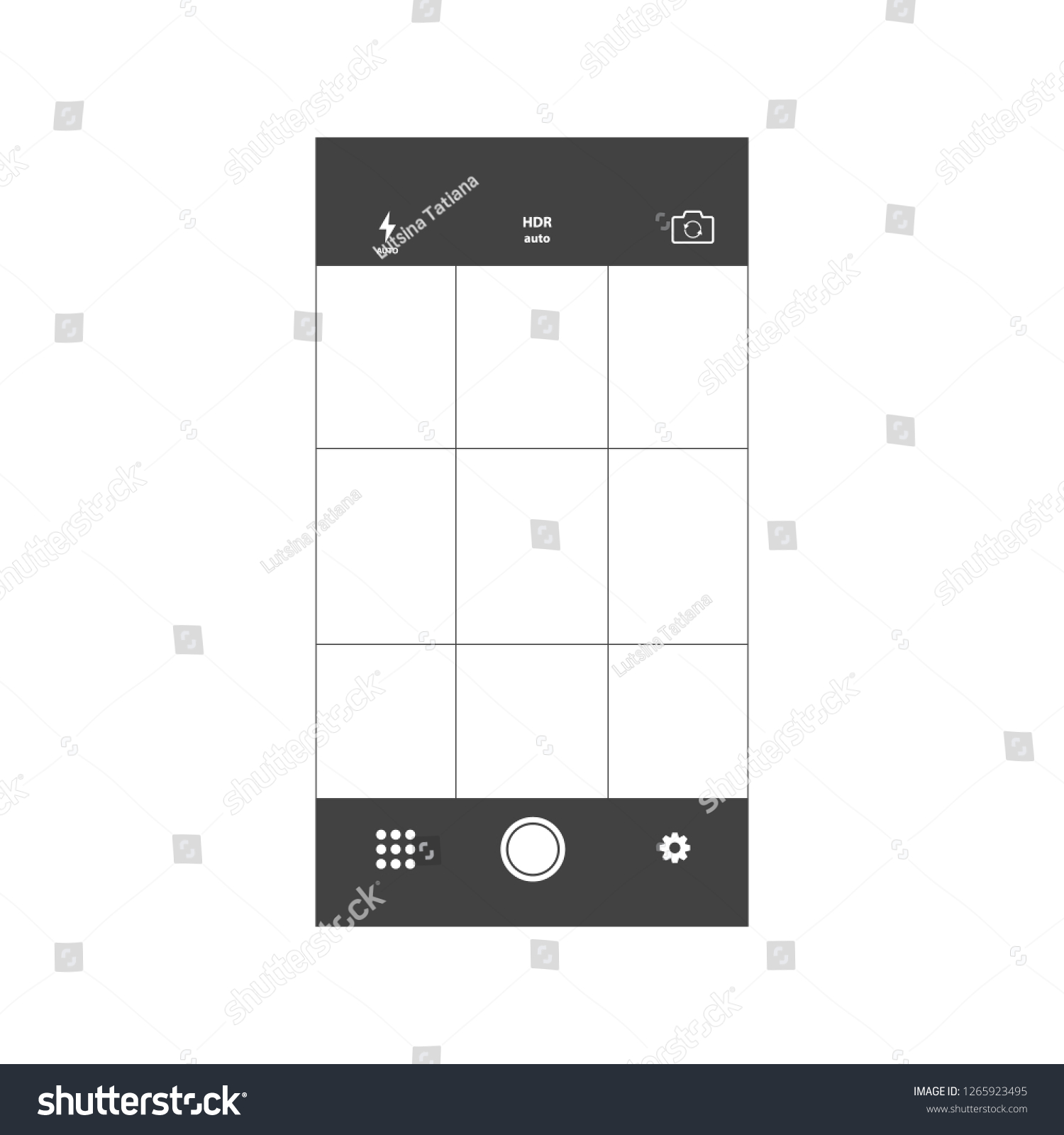 Mobile Camera Interface Template Background Screen: vector de stock ...