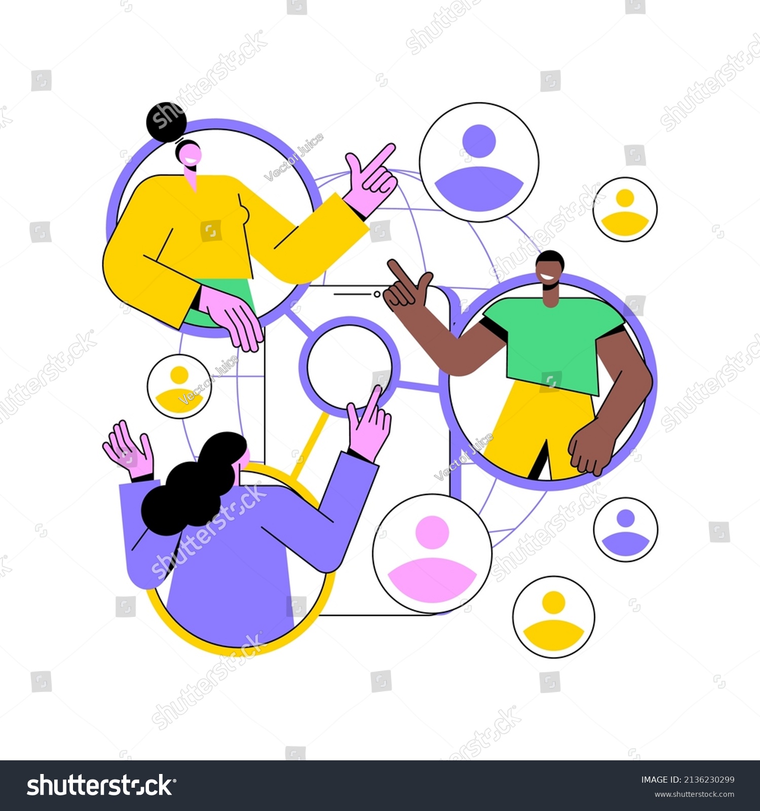 Mobile Collaboration Abstract Concept Vector Illustration Stock Vector ...
