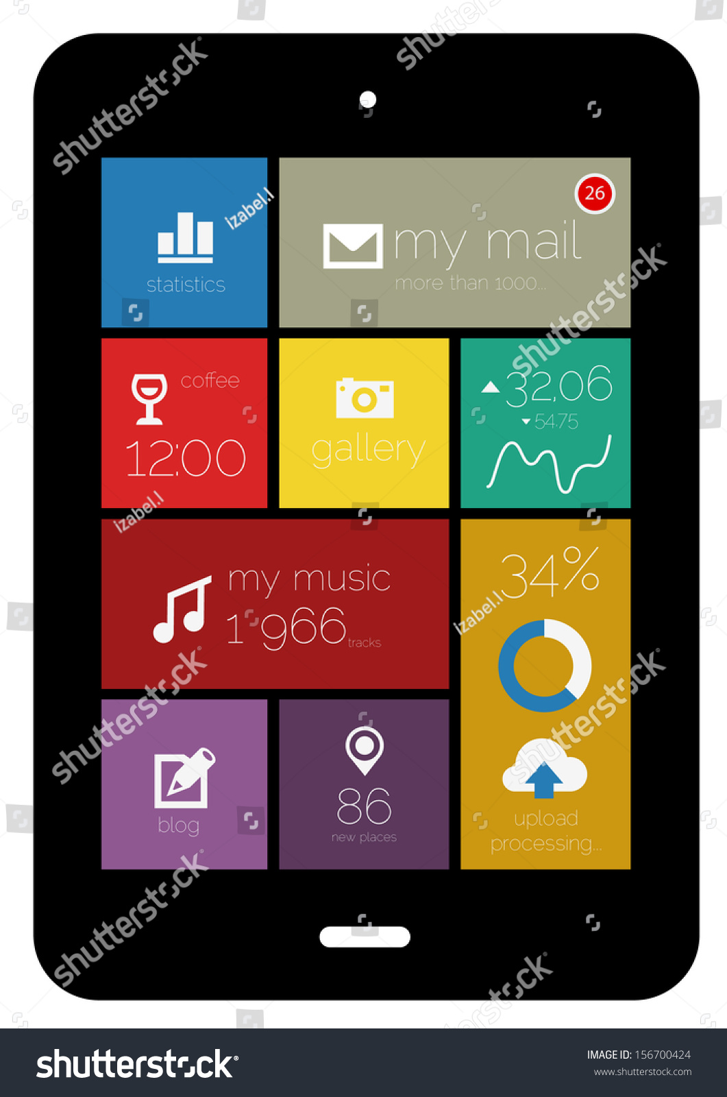 Mobile Flat Design Ui Template Stock Vector (Royalty Free) 156700424 ... Mobile Flat Design Ui Template Stock Vector (Royalty Free) 156700424 ...