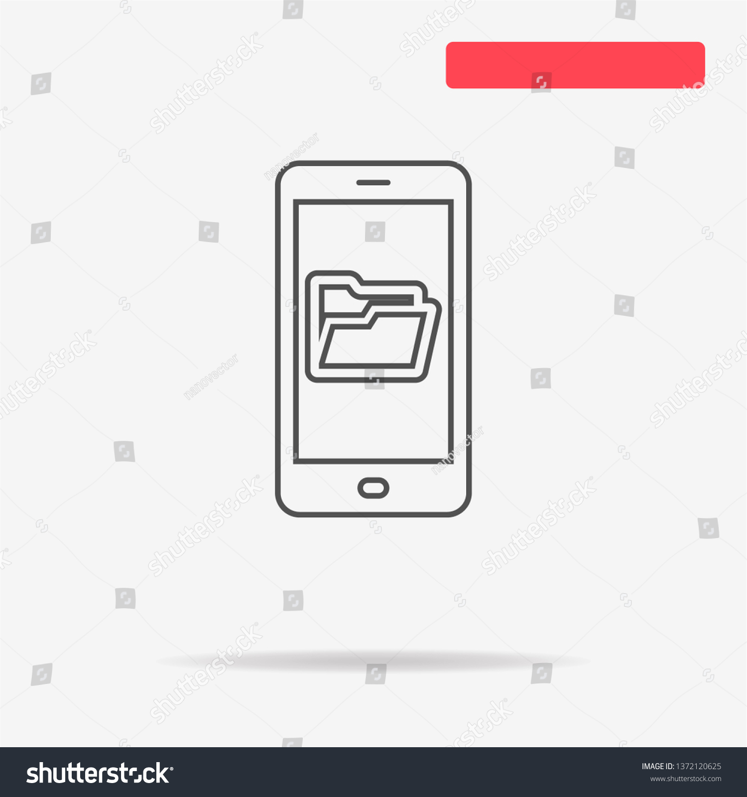 Mobile Folder Icon Vector Concept Illustration Stock Vector (Royalty ...