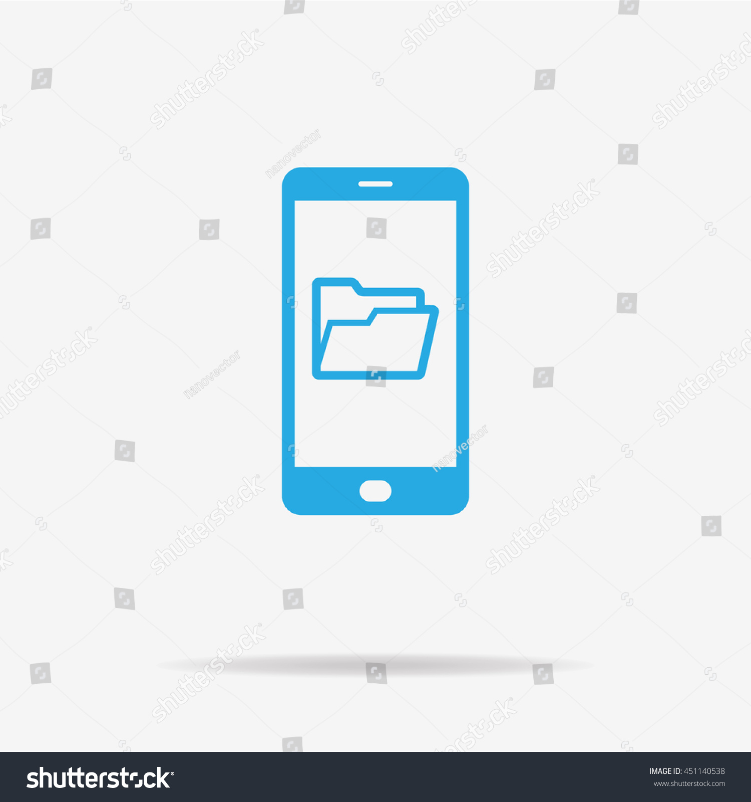 Mobile Folder Icon Vector Concept Illustration Stock Vector (Royalty ...