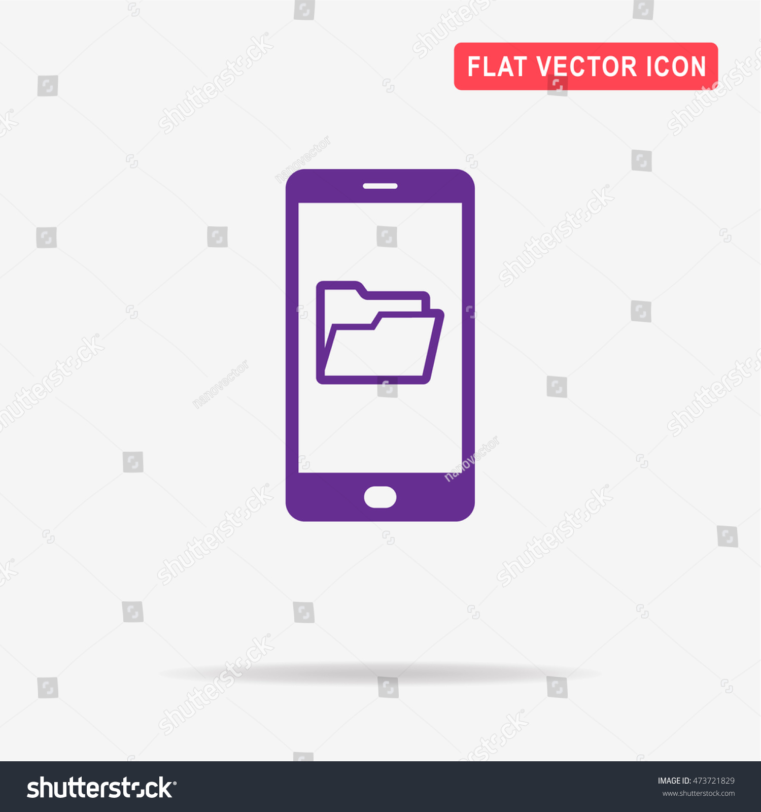 Mobile Folder Icon Vector Concept Illustration: เวกเตอร์สต็อก (ปลอดค่า ...