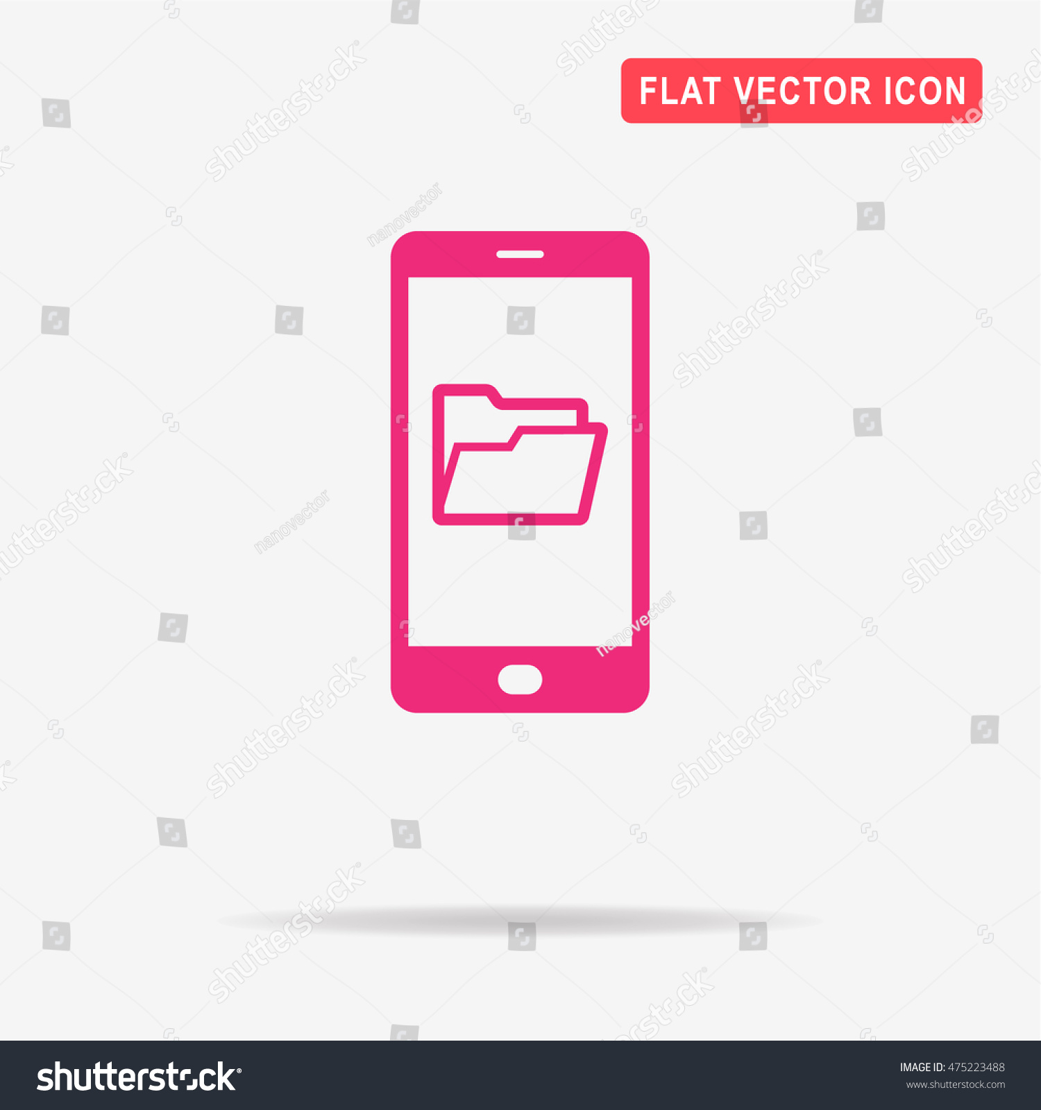 Mobile Folder Icon Vector Concept Illustration Stock Vector (Royalty ...