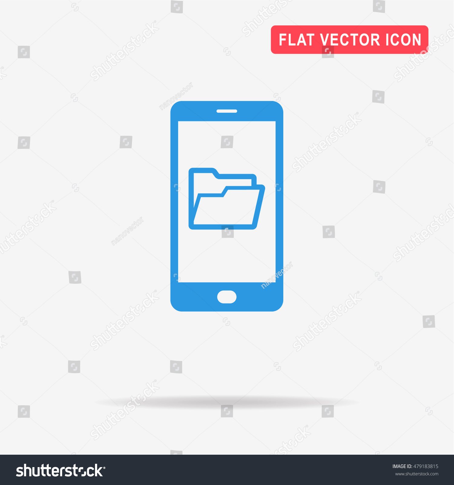 Mobile Folder Icon Vector Concept Illustration Stock Vector (Royalty ...