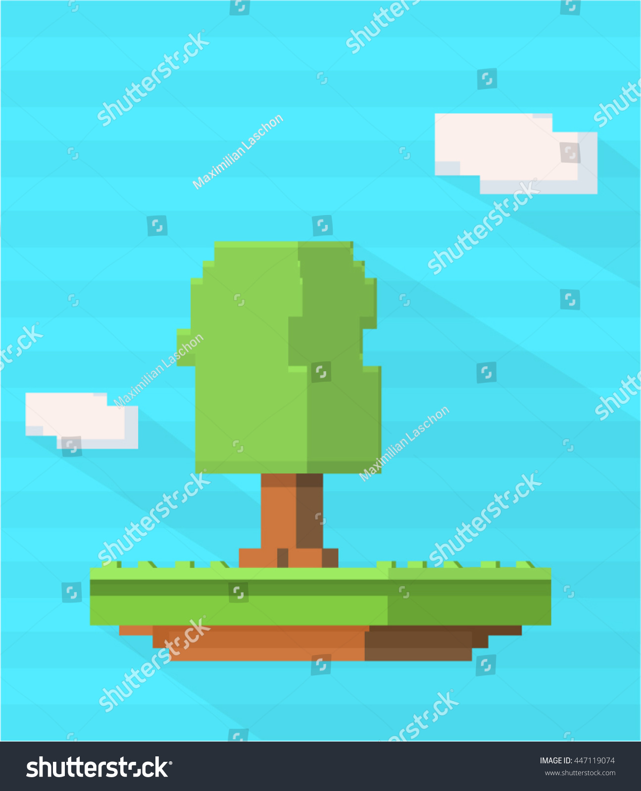 Mobile Game Background Tree Clouds Stock Vector (Royalty Free ...