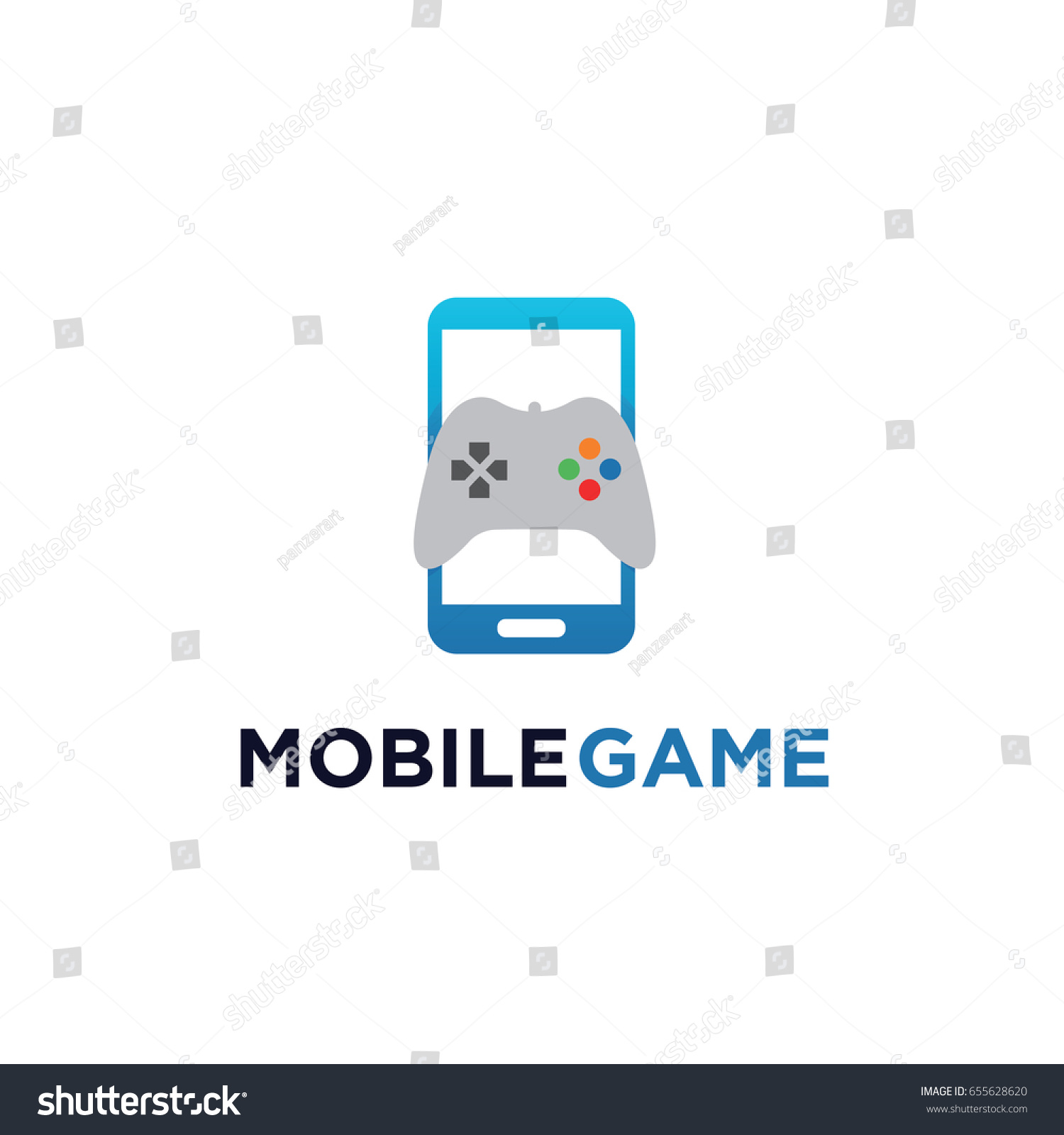 Mobile Game Logo Template Design Stock Vector (Royalty Free) 655628620