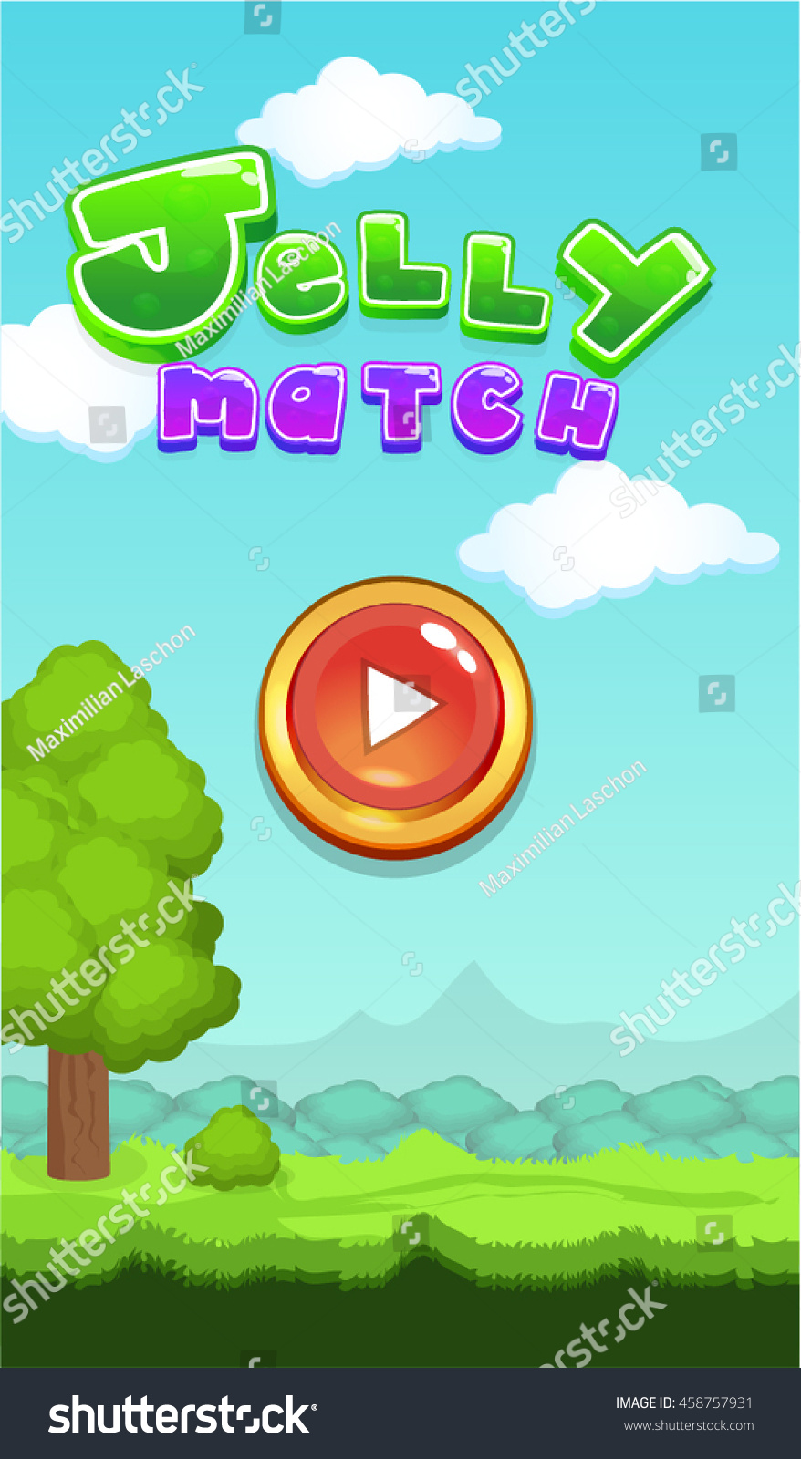 Mobile Game Main Menu Background Play Stock Vector (Royalty Free) 458757931