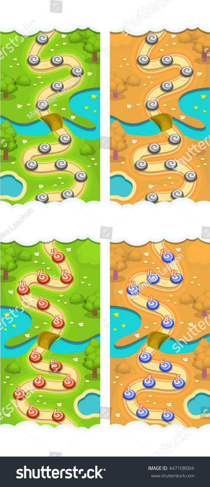 Mobile Game Reskin Level Map Assets Stock Vector (Royalty Free) 447108004 Mobile Game Reskin Level Map Assets Stock Vector (Royalty Free) 447108004