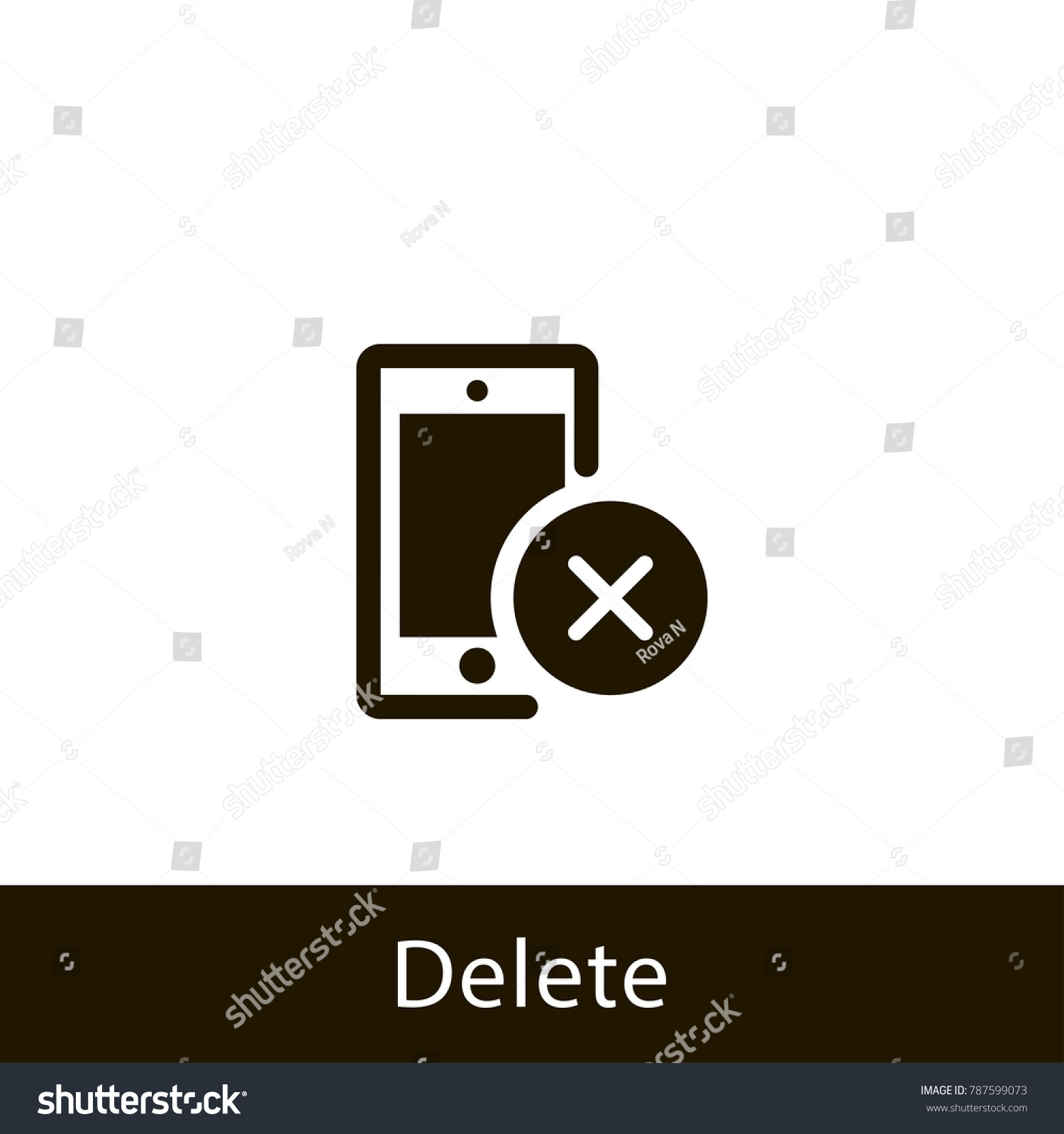 Mobile Icon Delete Mobile Sign Design Stock Vector (Royalty Free ...