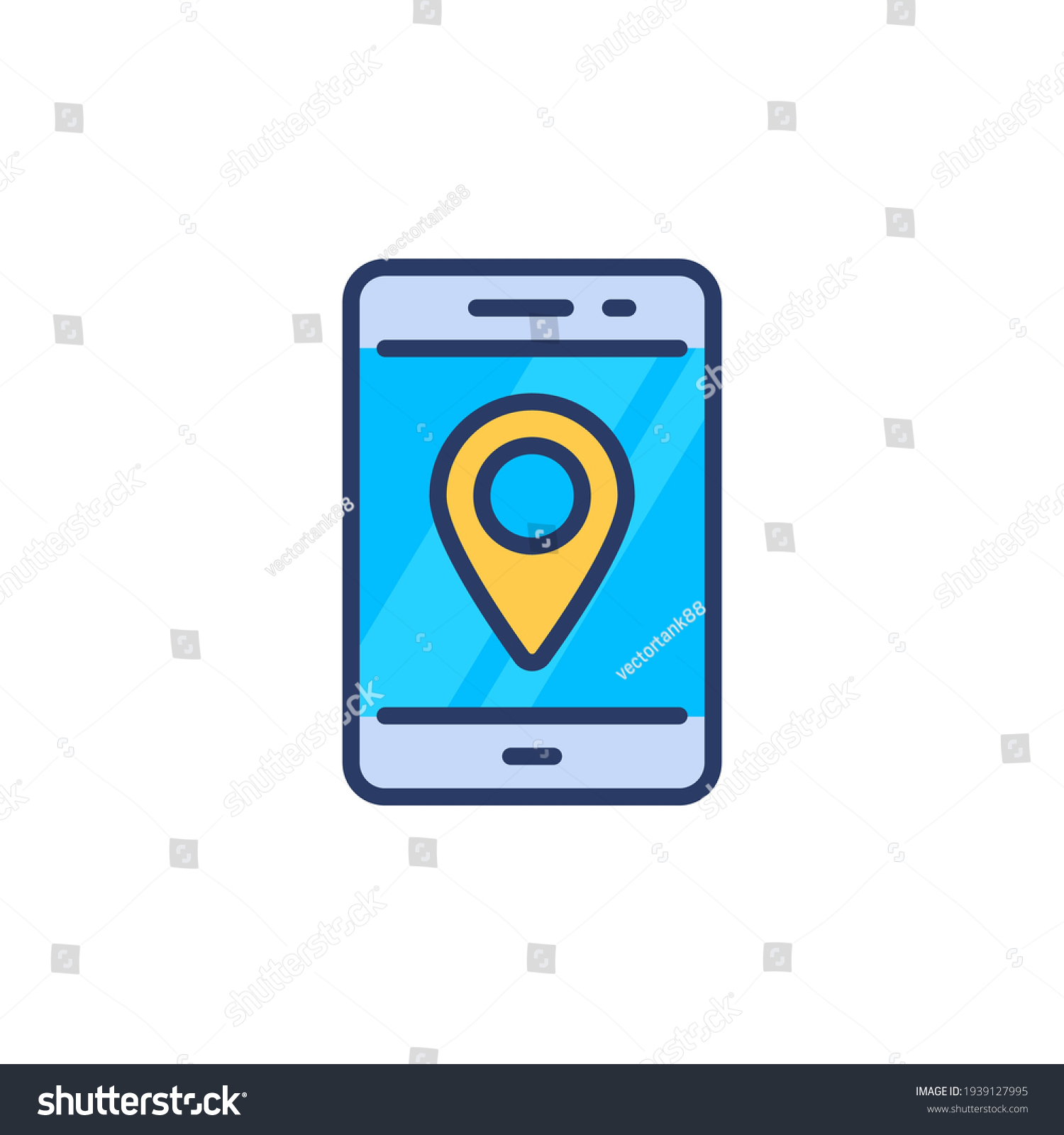 Mobile Location Icon Vector Logotype Stock Vector (Royalty Free ...