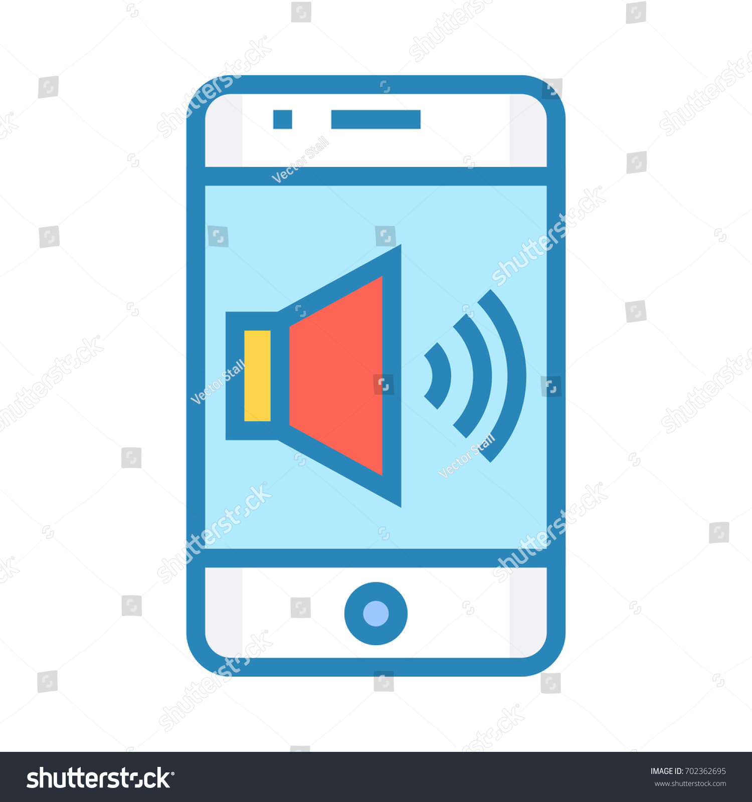 Mobile Loud Speaker Icon Stock Vector (Royalty Free) 702362695 ...