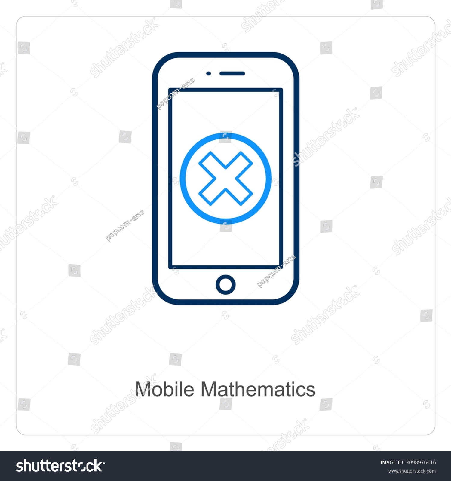 Mobile Mathematics Math Icon Concept Stock Vector (Royalty Free ...