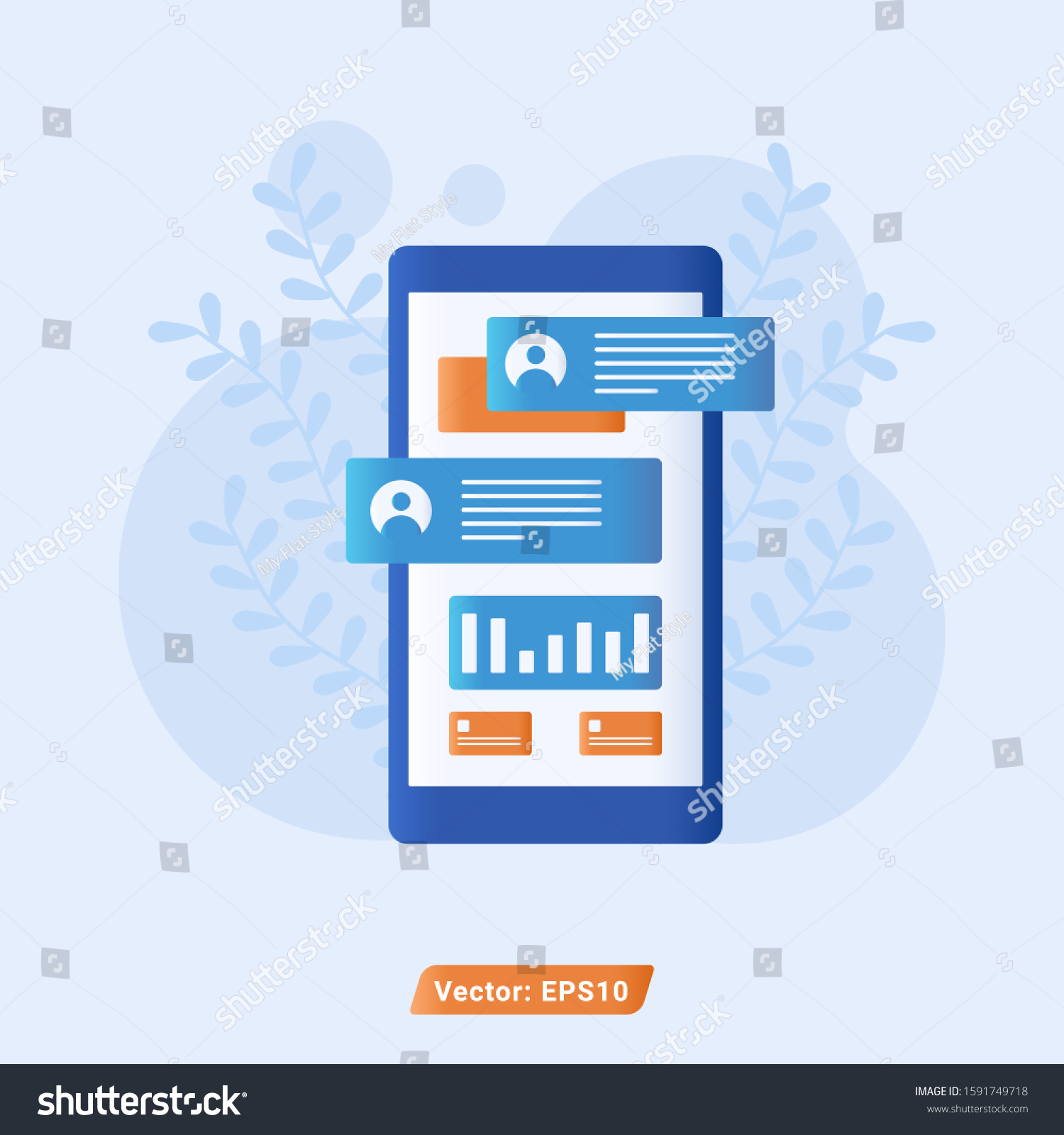 Mobile Message Vector Illustration Flat Style Stock Vector (Royalty ...
