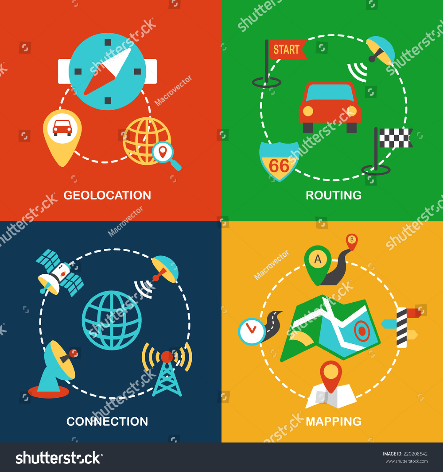 Mobile Navigation Geolocation Routing Mapping Connection Stock Vector ... Mobile Navigation Geolocation Routing Mapping Connection Stock Vector ...