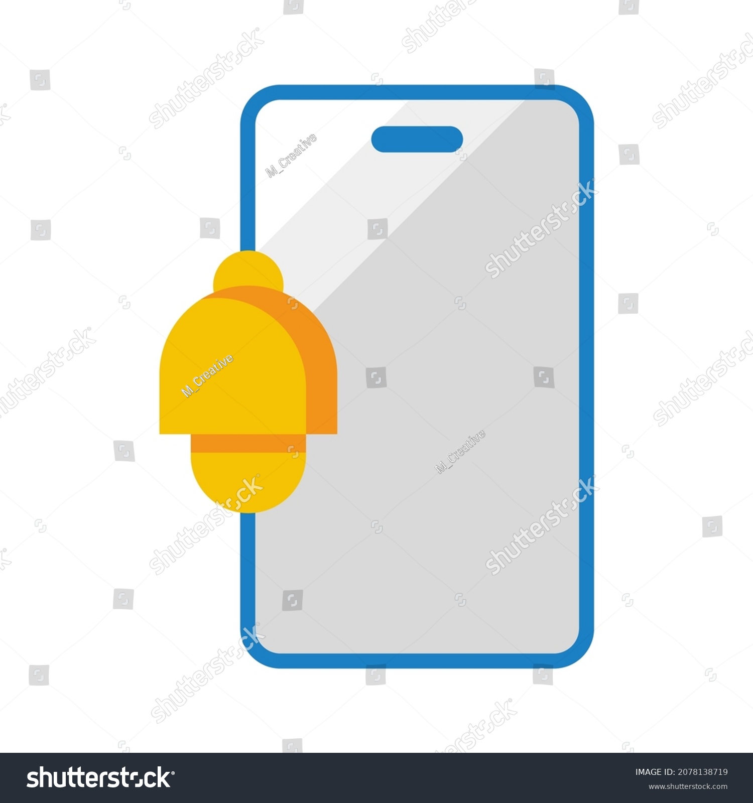 Mobile Notification Flat Clipart Vector Illustration Stock Vector ...