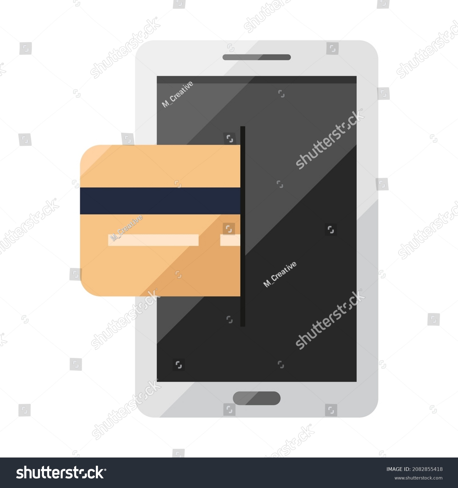 Mobile Payment Flat Clipart Vector Illustration Stock Vector (Royalty ...