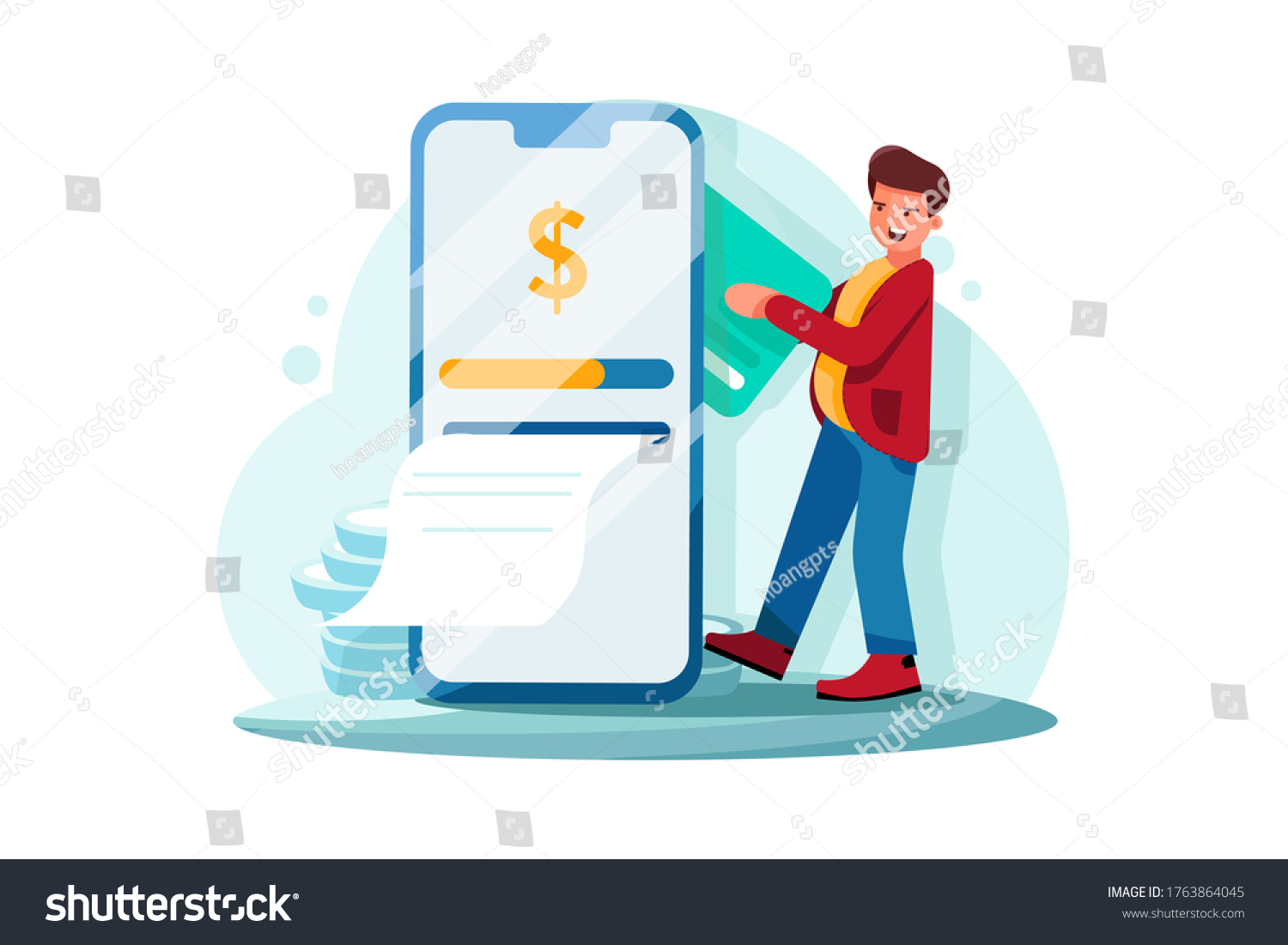 Mobile Payment System Vector Illustration Concept Stock Vector (Royalty ...