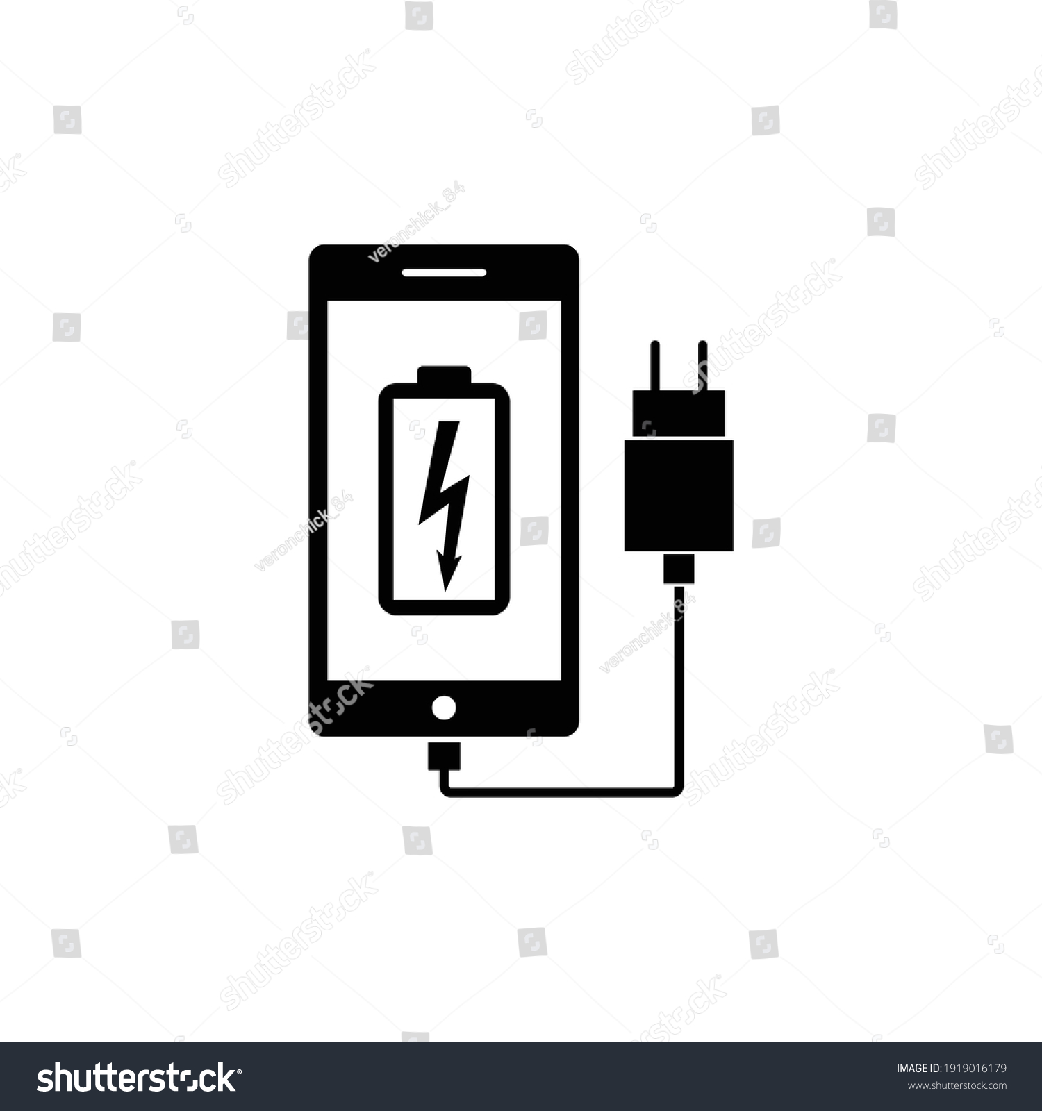 Mobile Phone Charging Icon Vector Stock Vector (Royalty Free ...